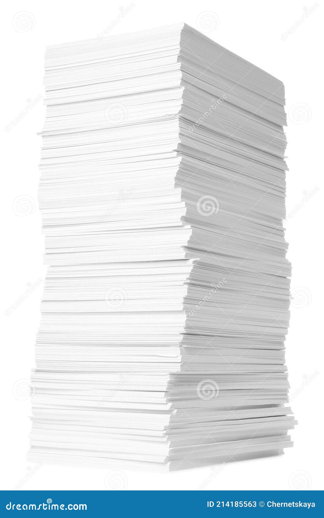 Stack of Paper Sheets Isolated on White Stock Image - Image of business ...