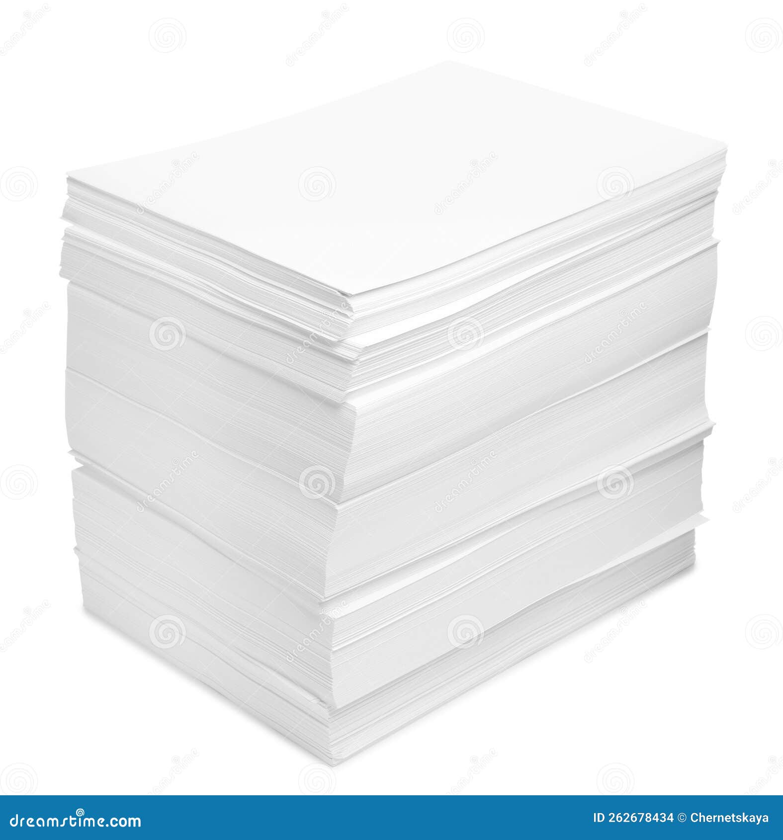 Stack of Paper Sheets Isolated on White Stock Photo - Image of ...