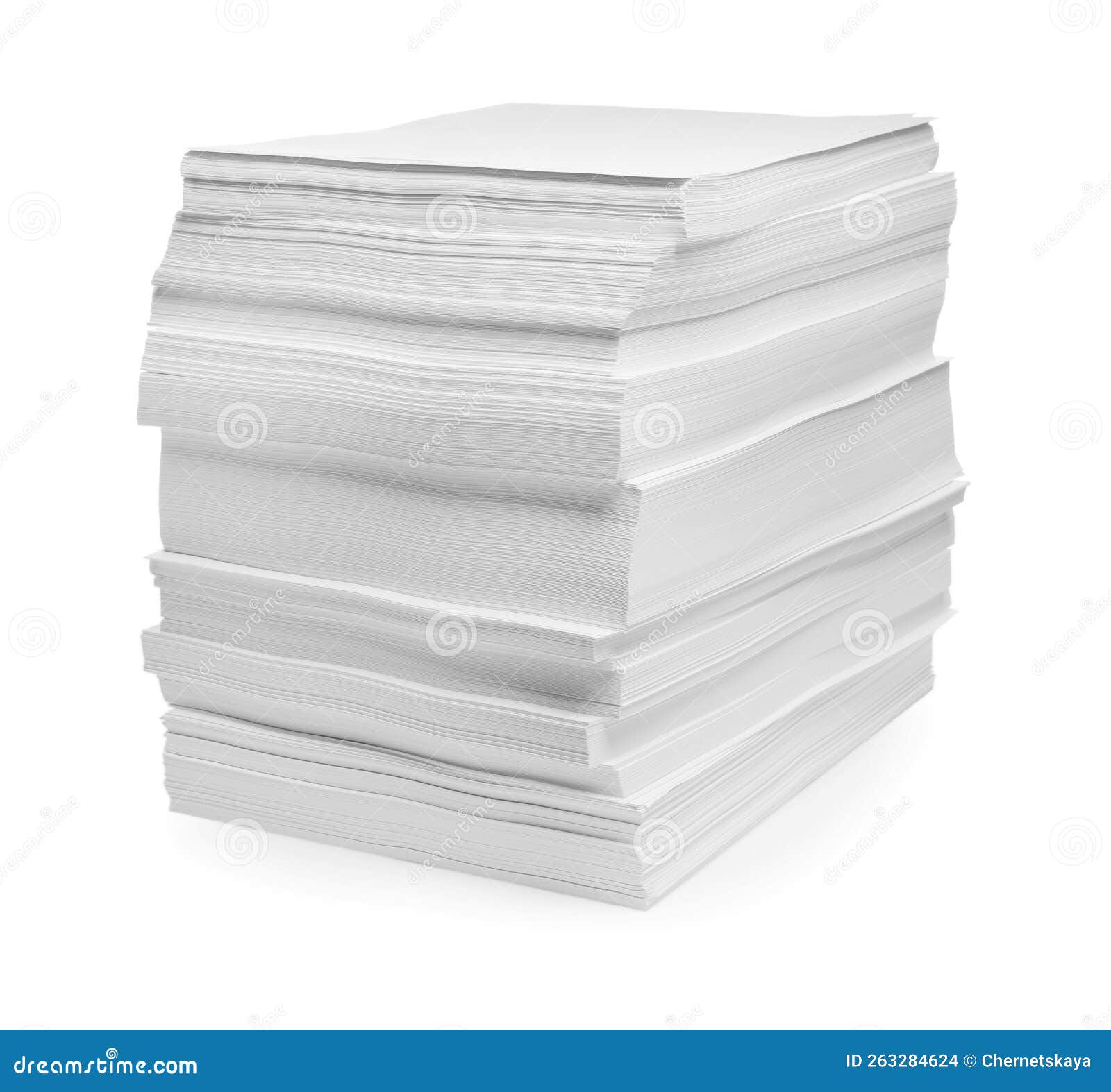 Stack of Paper Sheets Isolated on White Stock Photo - Image of sheet ...