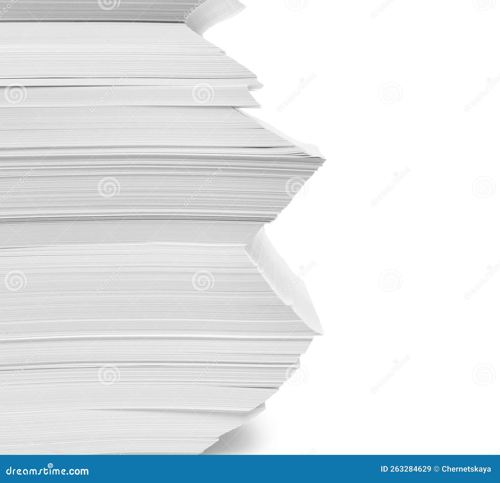 Stack of Paper Sheets Isolated on White Stock Image - Image of blank ...