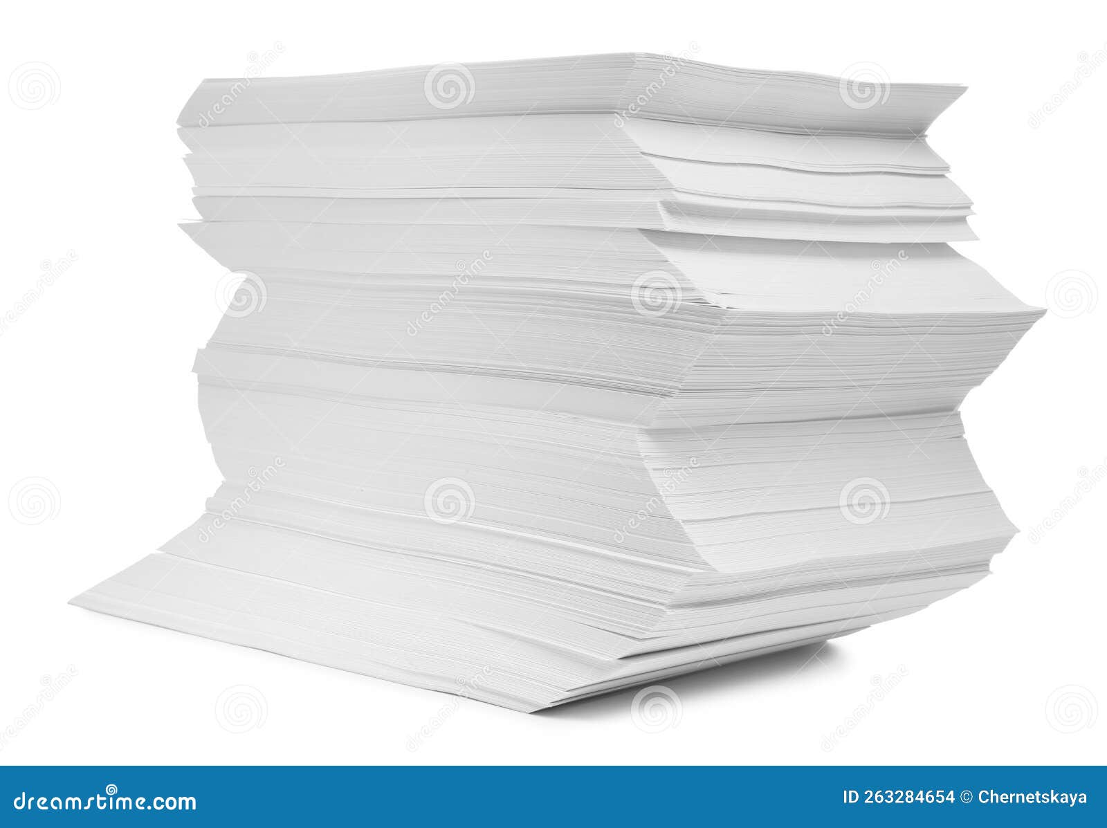 Stack of Paper Sheets Isolated on White Stock Photo - Image of group ...