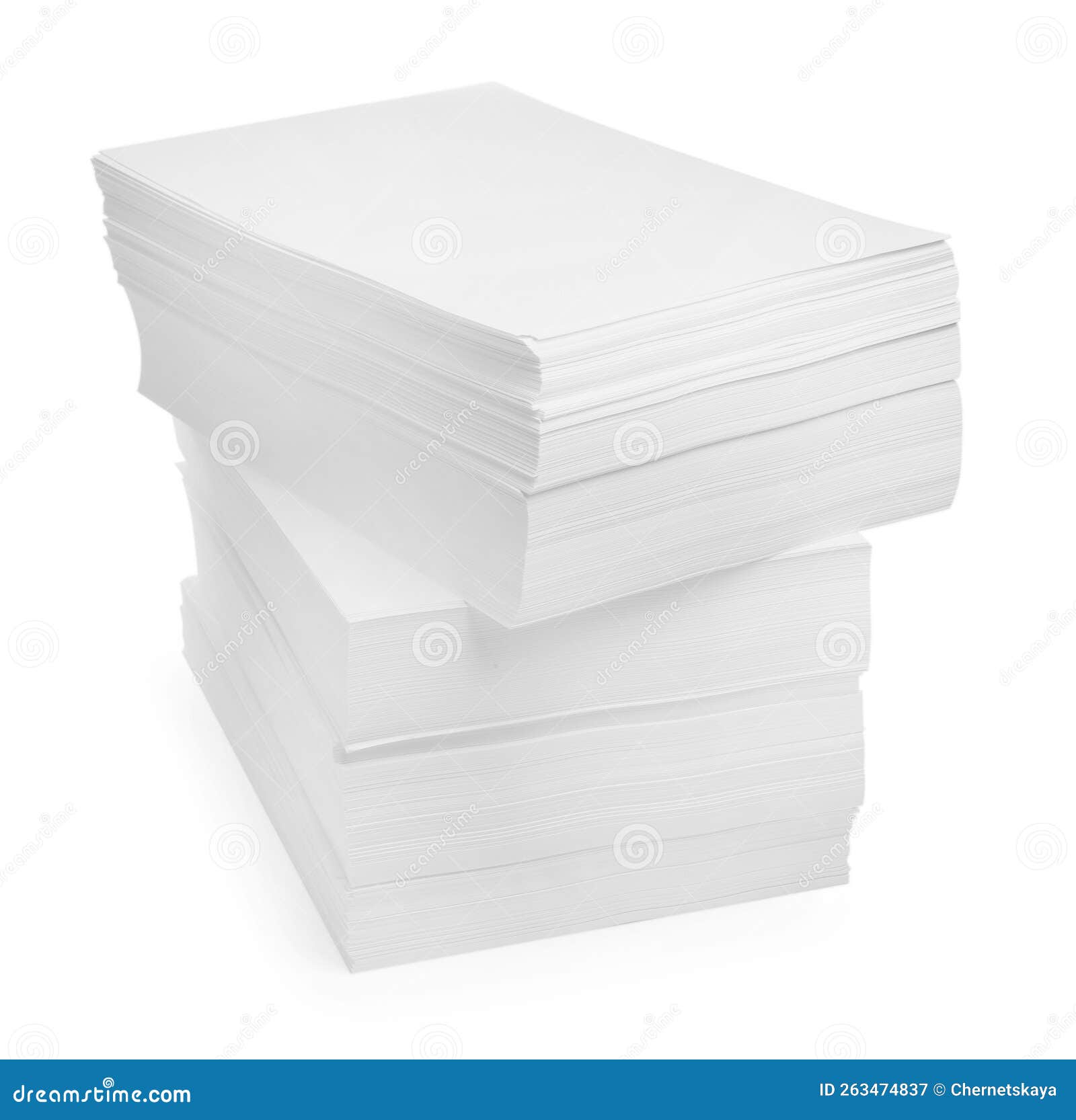 Stack of Paper Sheets Isolated on White Stock Image - Image of business ...