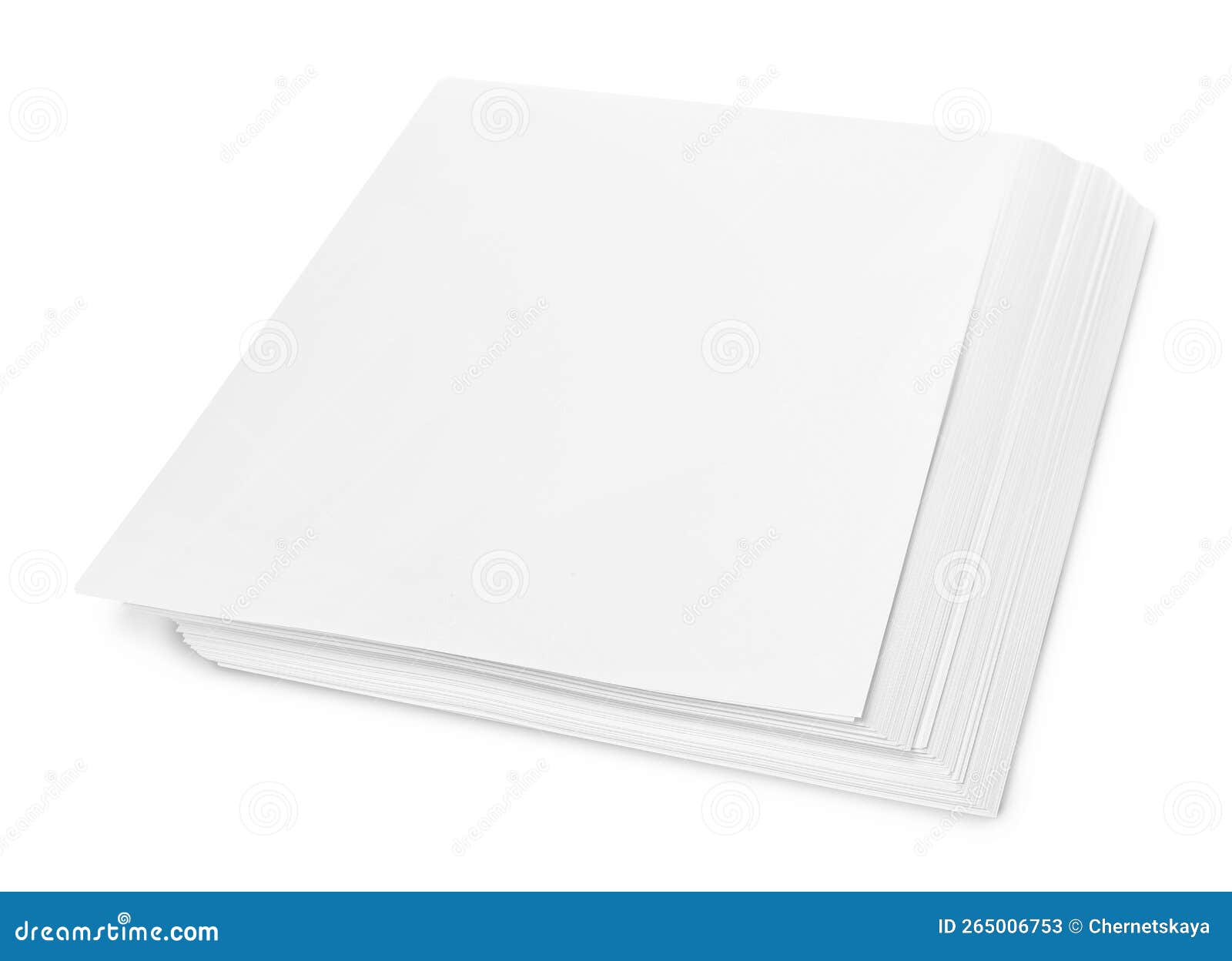 Stack of Paper Sheets Isolated on White Stock Image - Image of copy ...