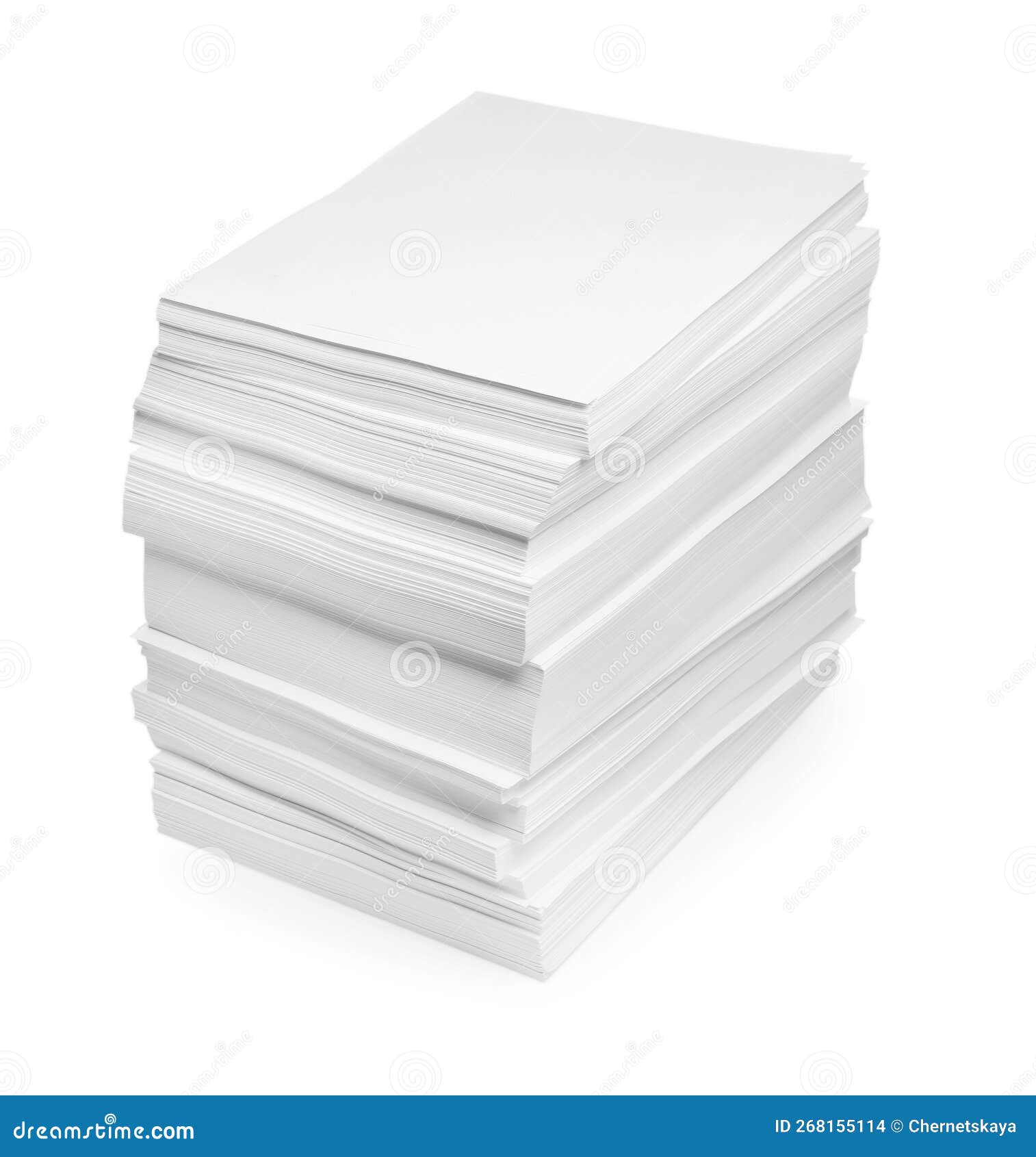 Stack of Paper Sheets Isolated on White Stock Photo - Image of ...