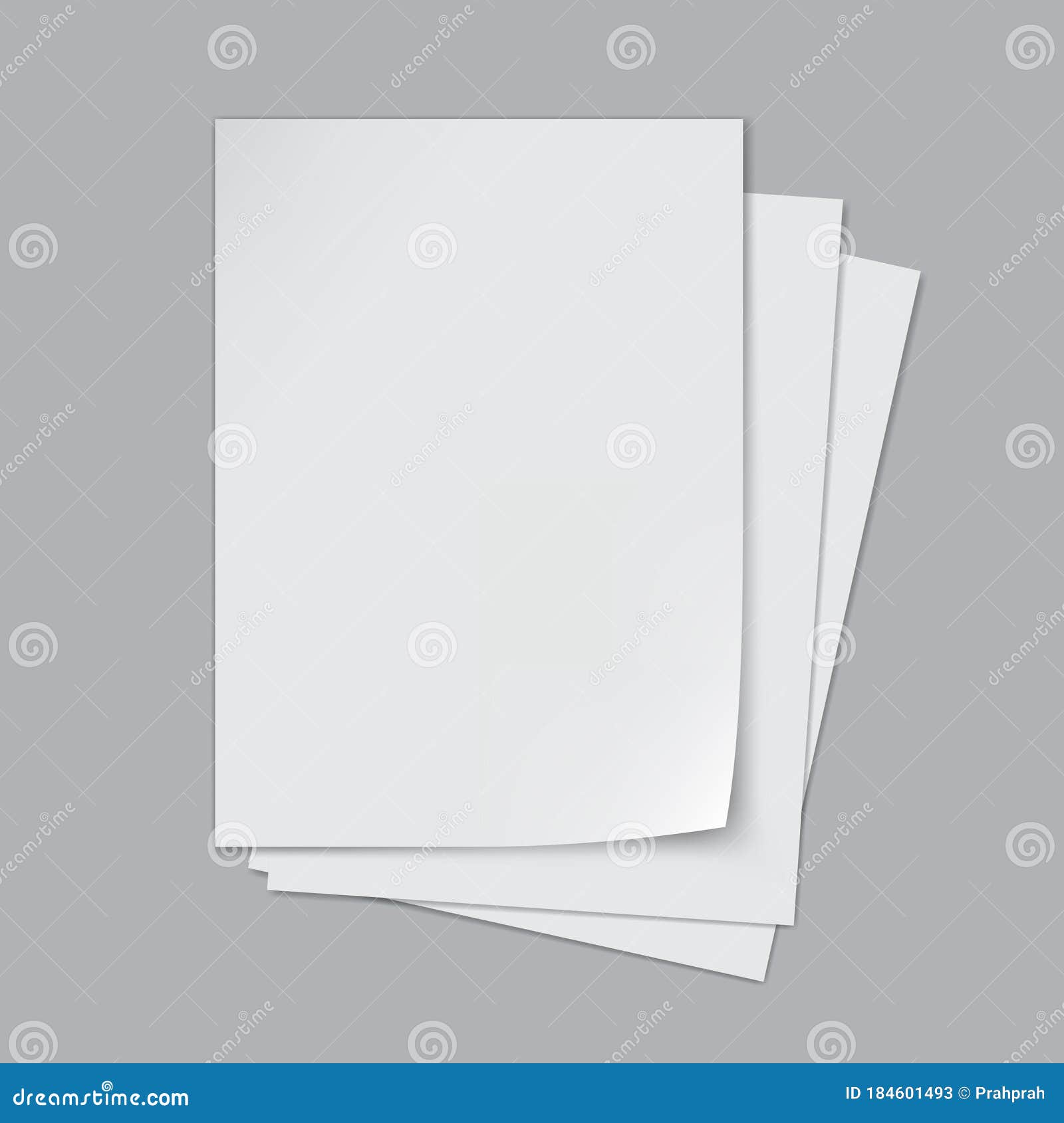 Stack of A4 Paper Sheets with Shadows Stock Vector - Illustration of ...