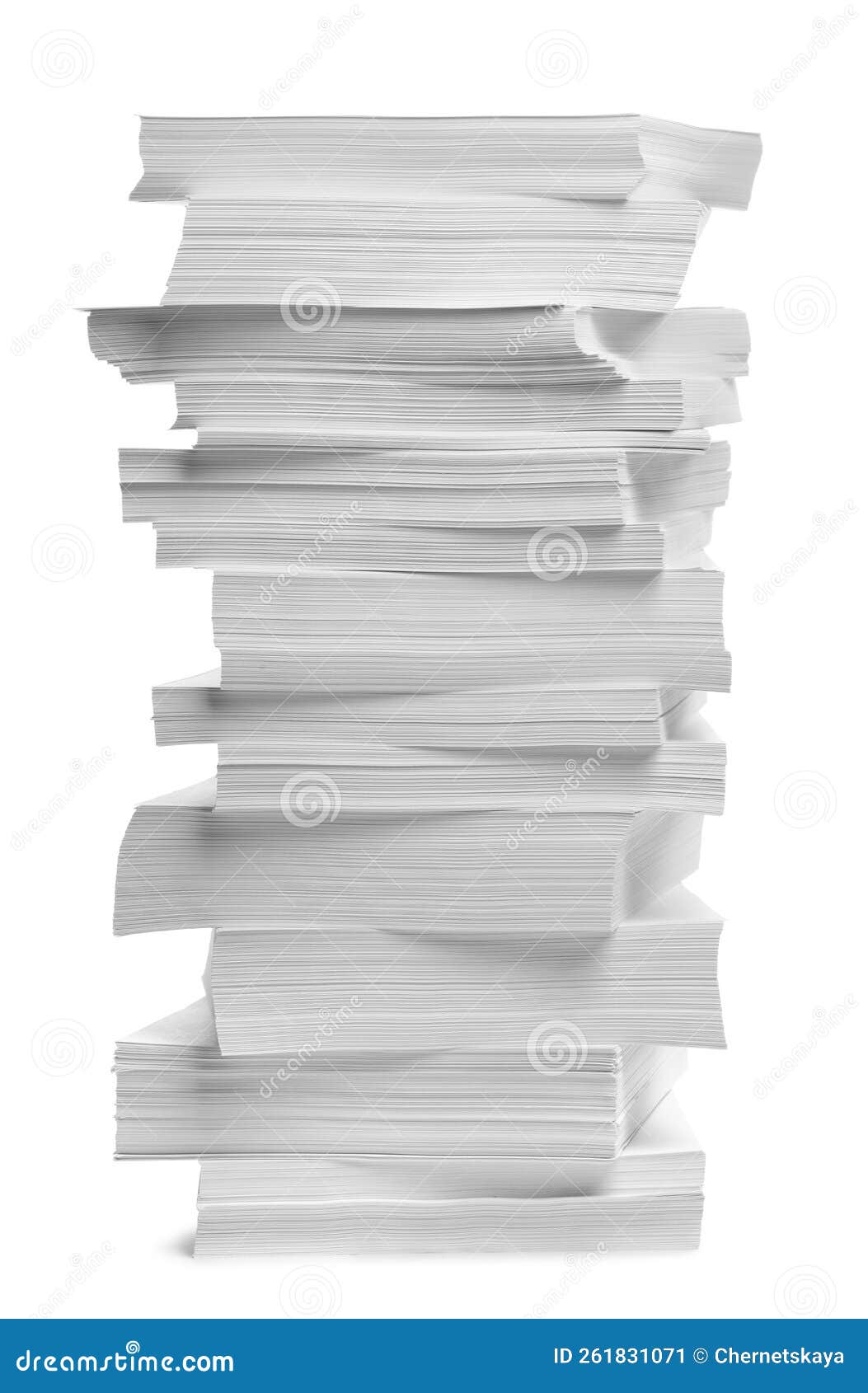 Stack of Paper Sheets on White Background Stock Image - Image of ...