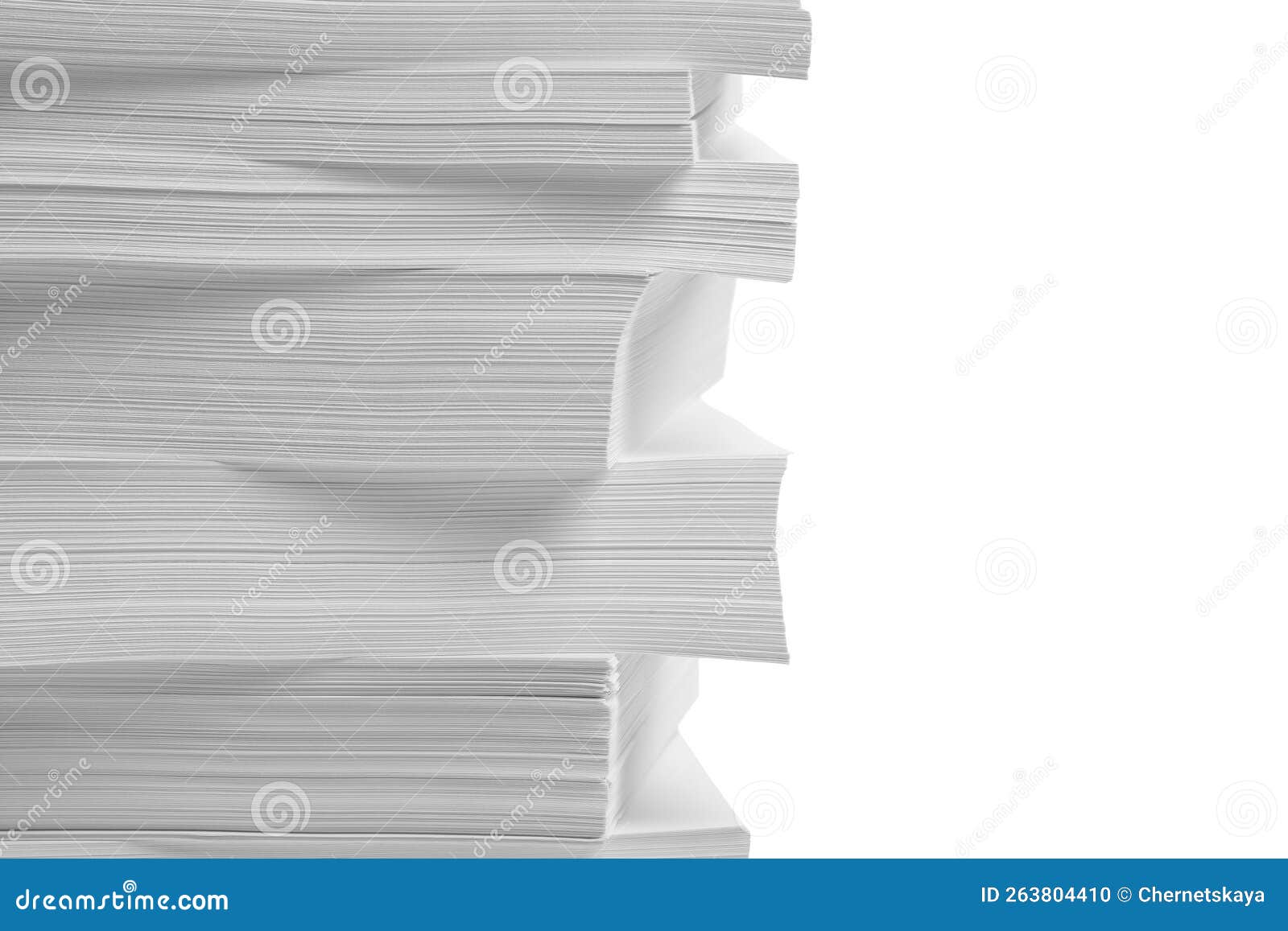 Stack of Paper Sheets on White Background Stock Photo - Image of group ...