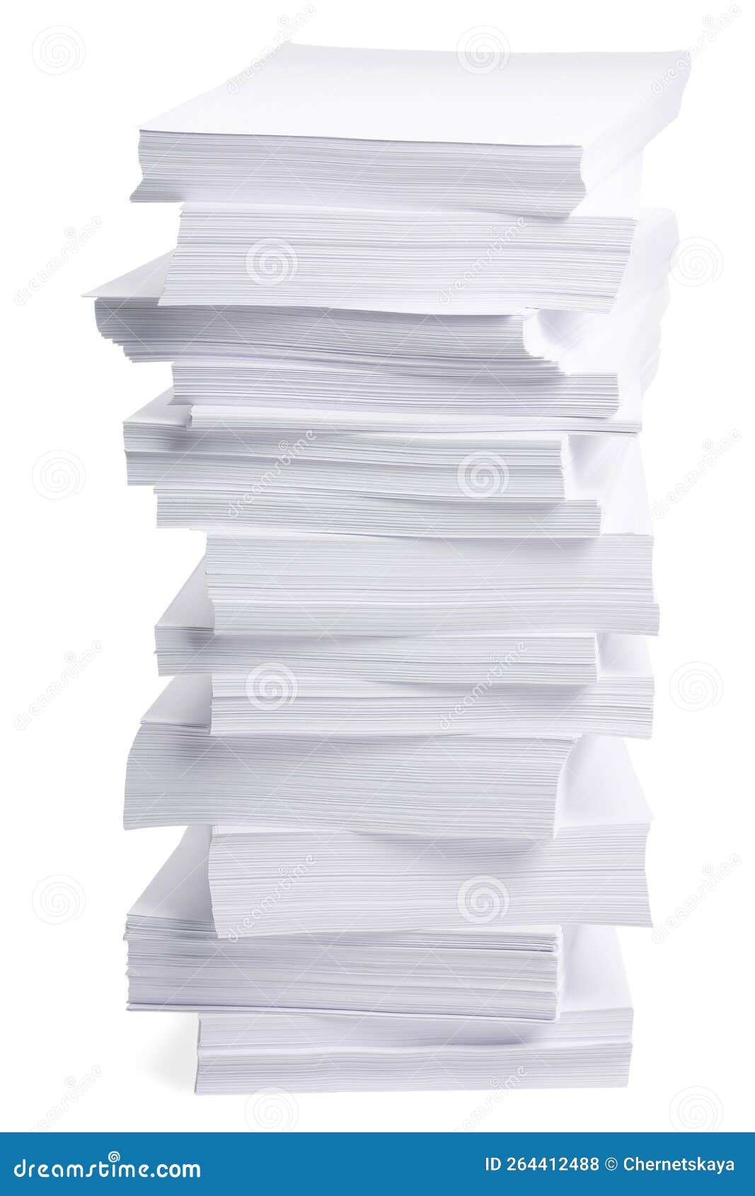 Stack of Paper Sheets on White Background Stock Photo - Image of paper ...