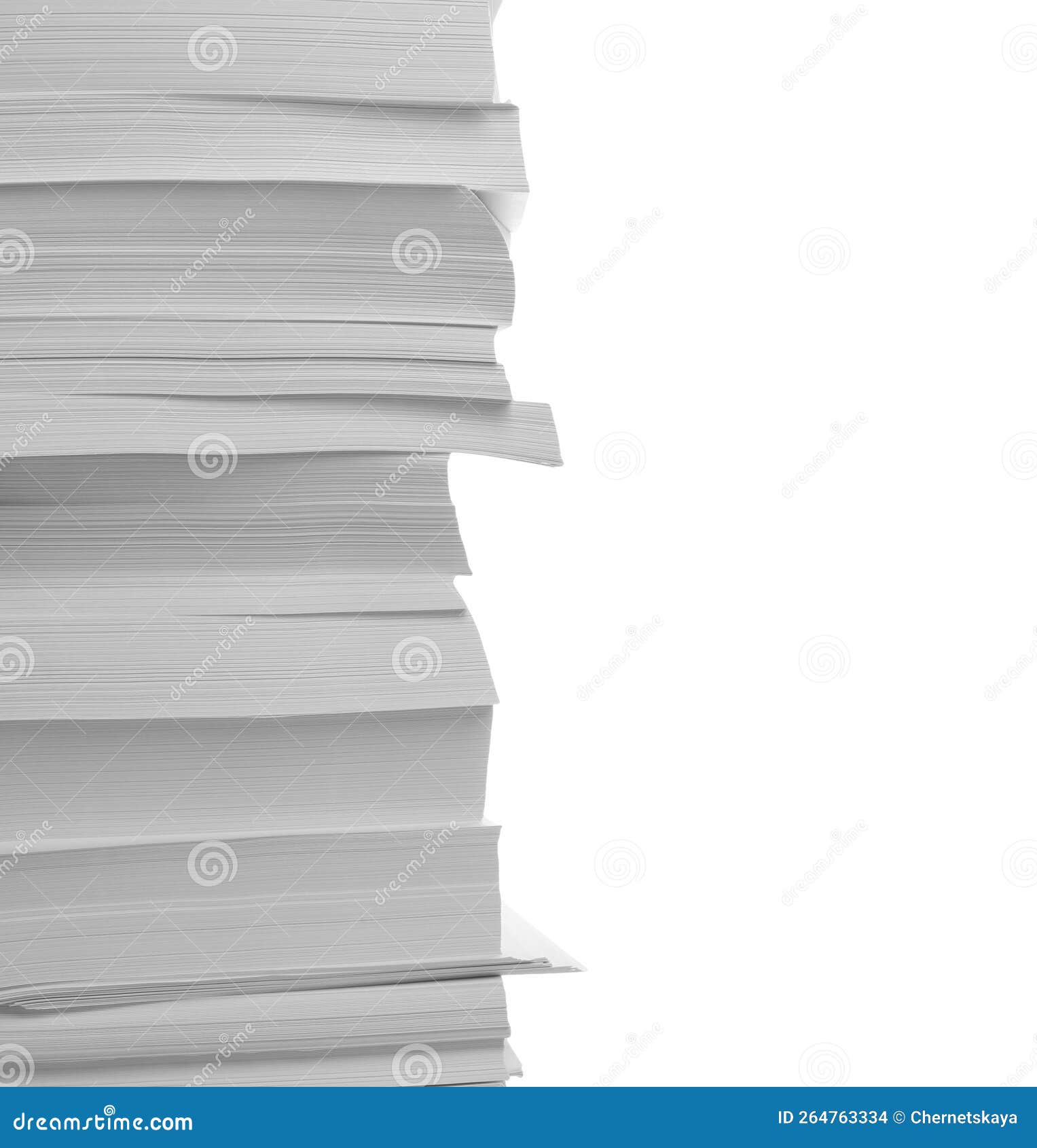Stack of Paper Sheets on White Background Stock Photo - Image of clean ...