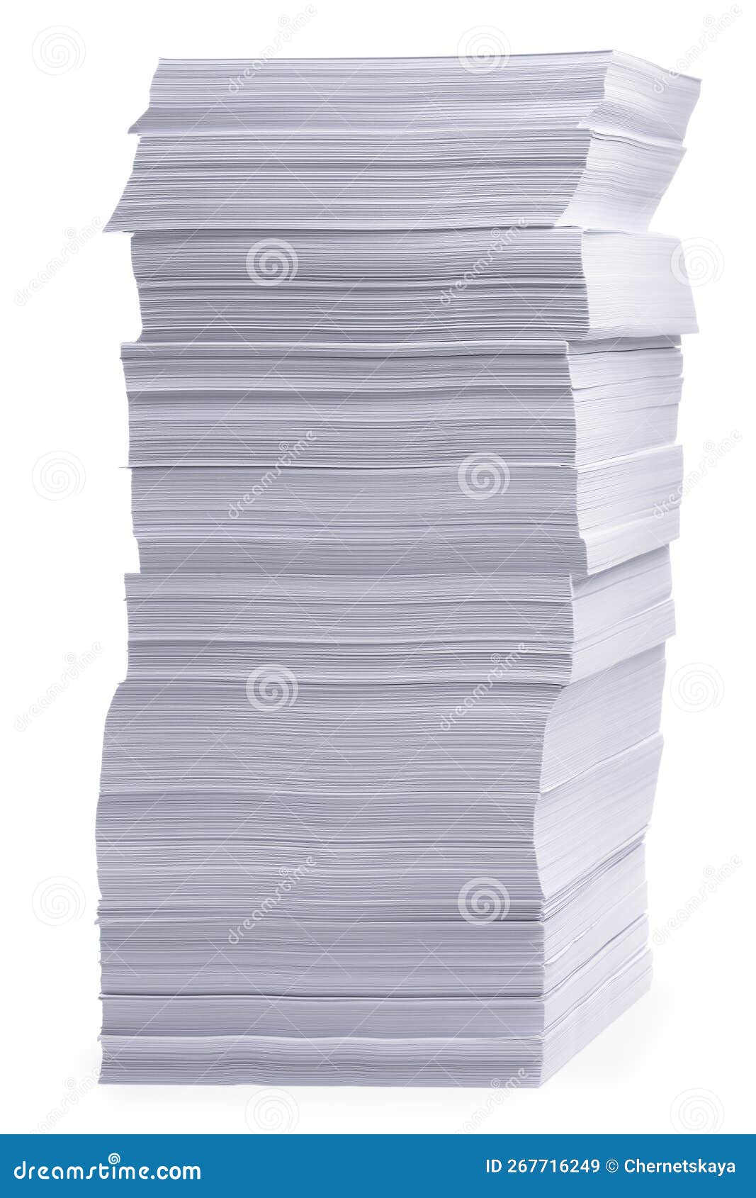 Stack of Paper Sheets on White Background Stock Image - Image of stack ...