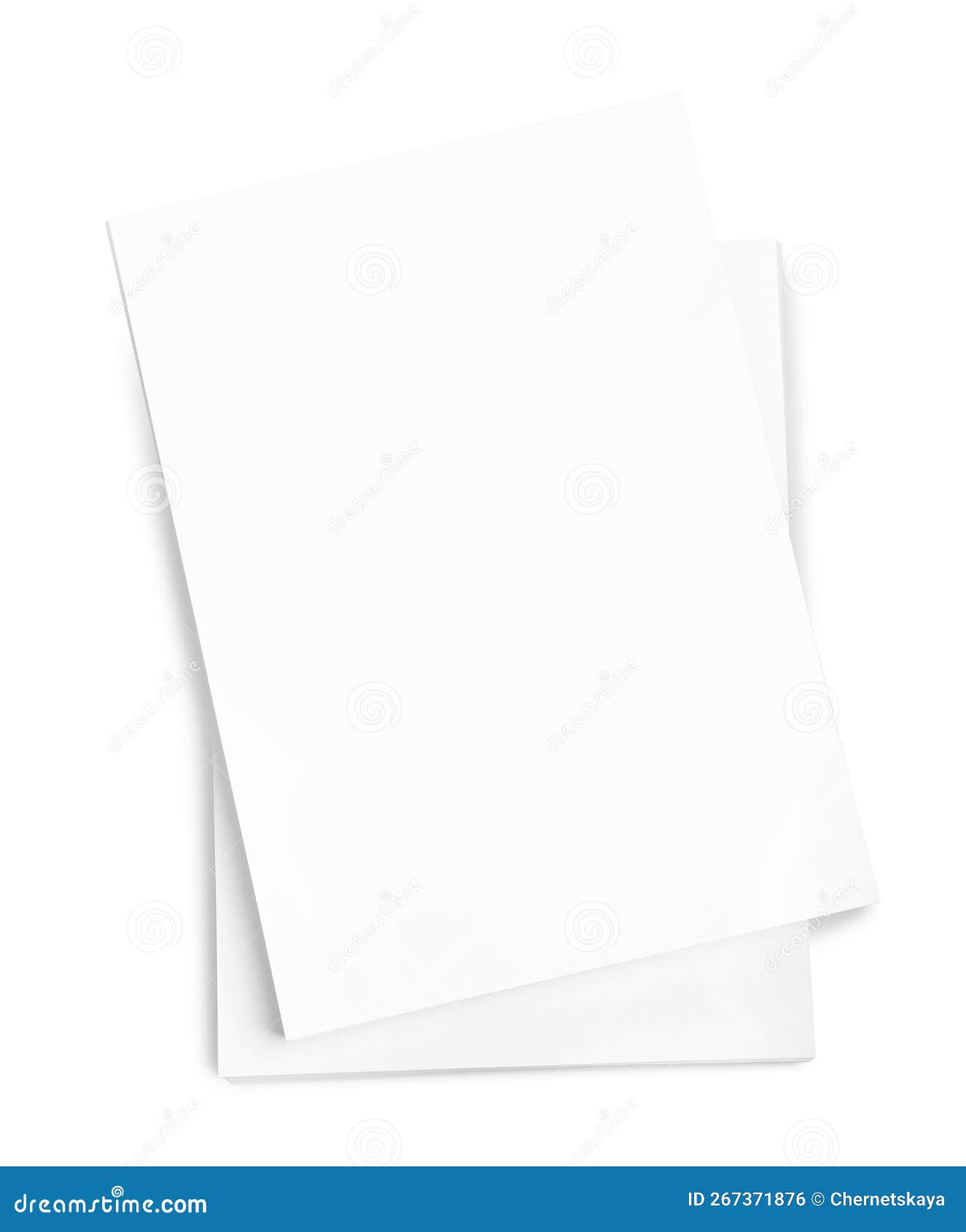 Stack of Paper Sheets on White Background, Top View Stock Photo - Image ...