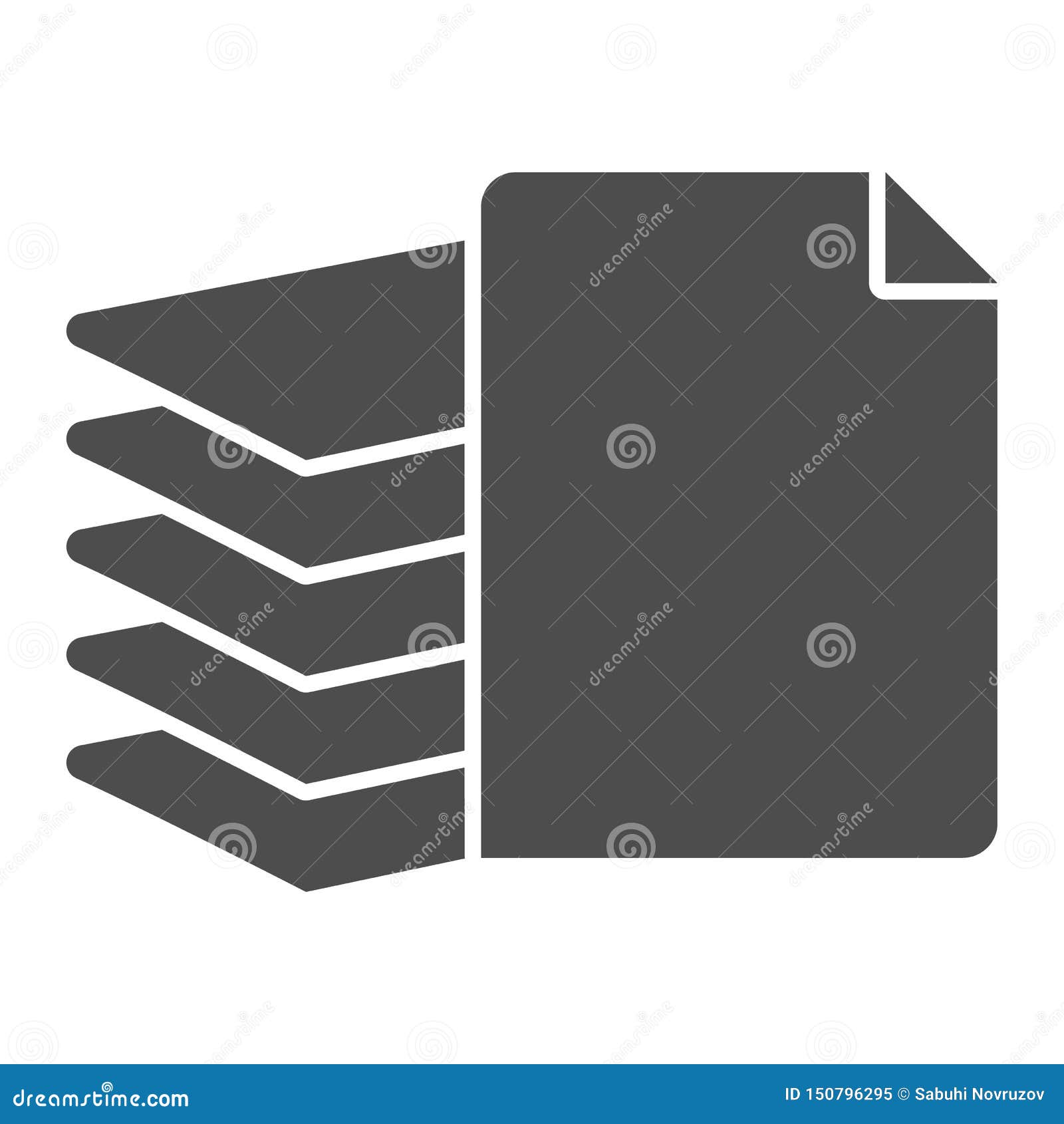 Stack of Paper Solid Icon. Files Vector Illustration Isolated on White ...