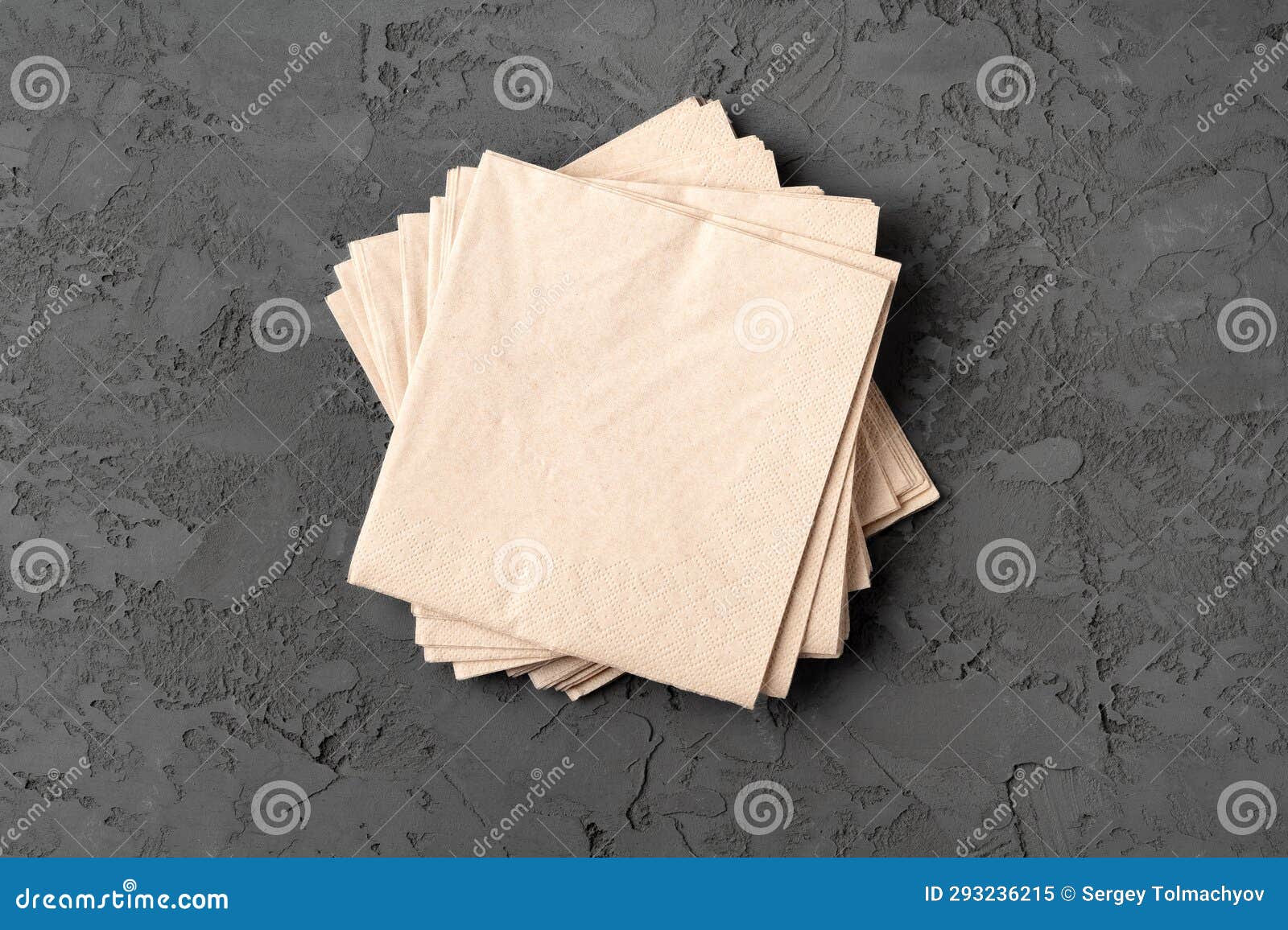 Stack of Paper Square Napkins on Gray Background Top View Stock Image ...