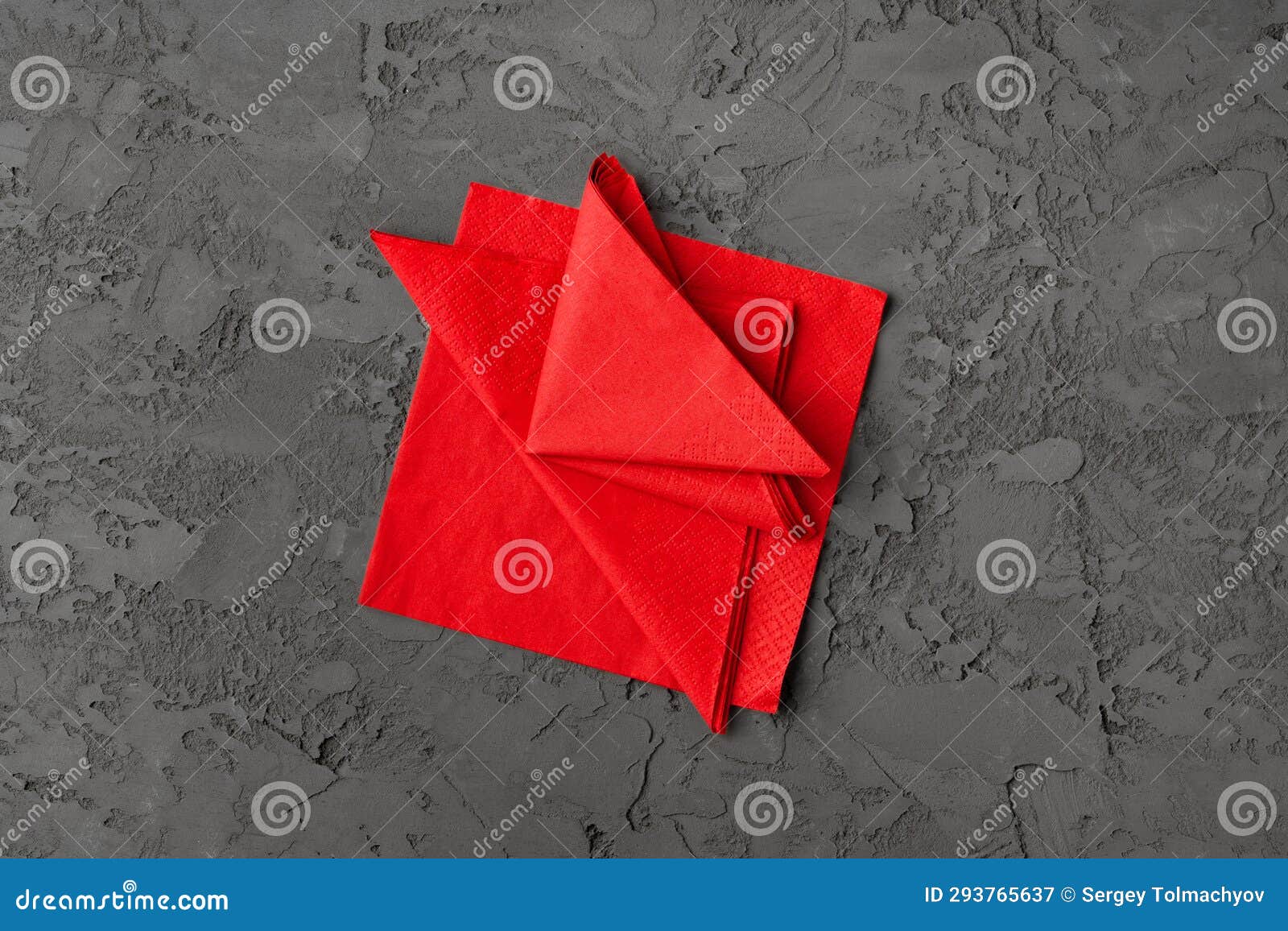Stack of Paper Square Napkins on Gray Background Top View Stock Image ...