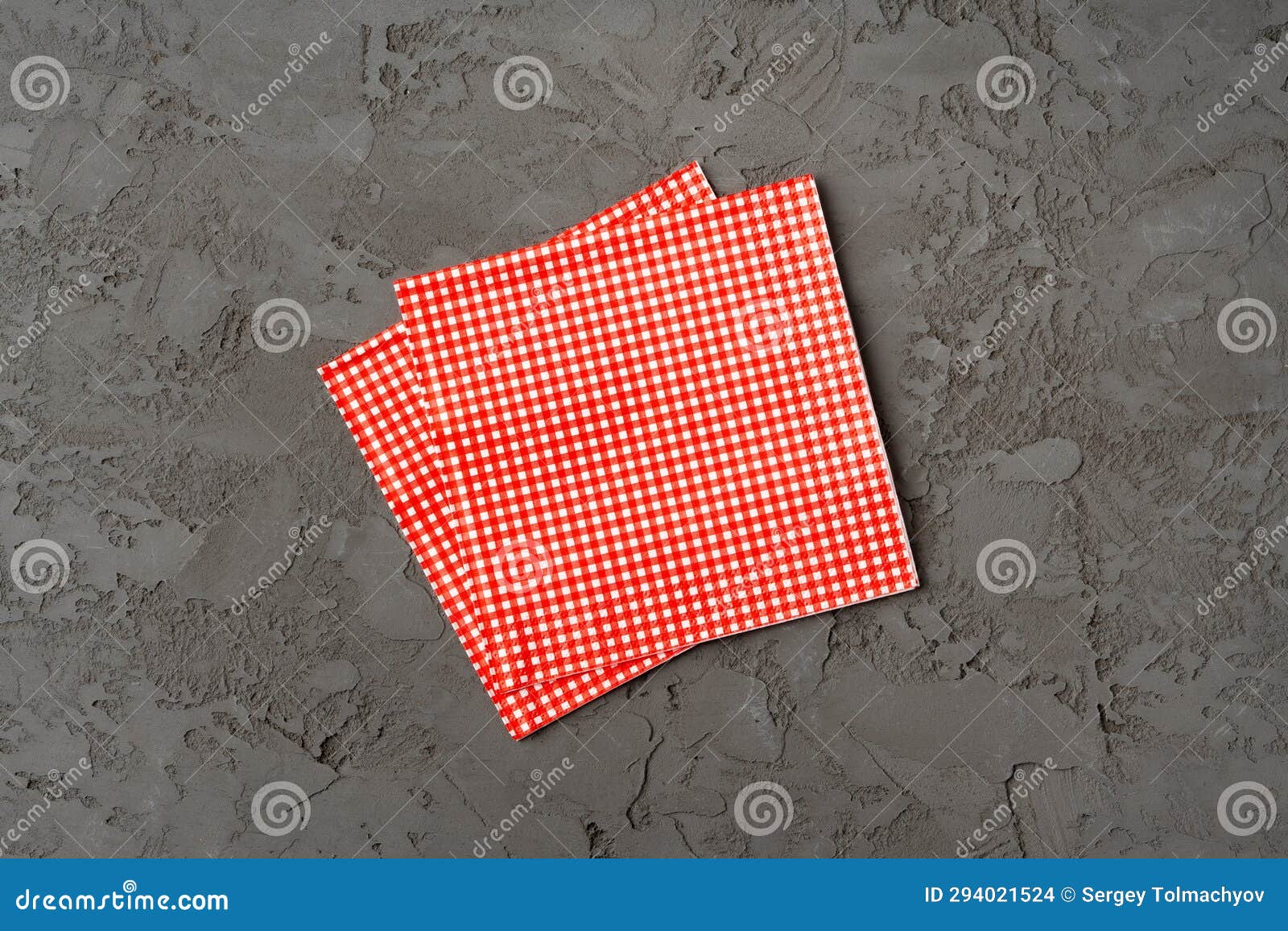 Stack of Paper Square Napkins on Gray Background Top View Stock Photo ...