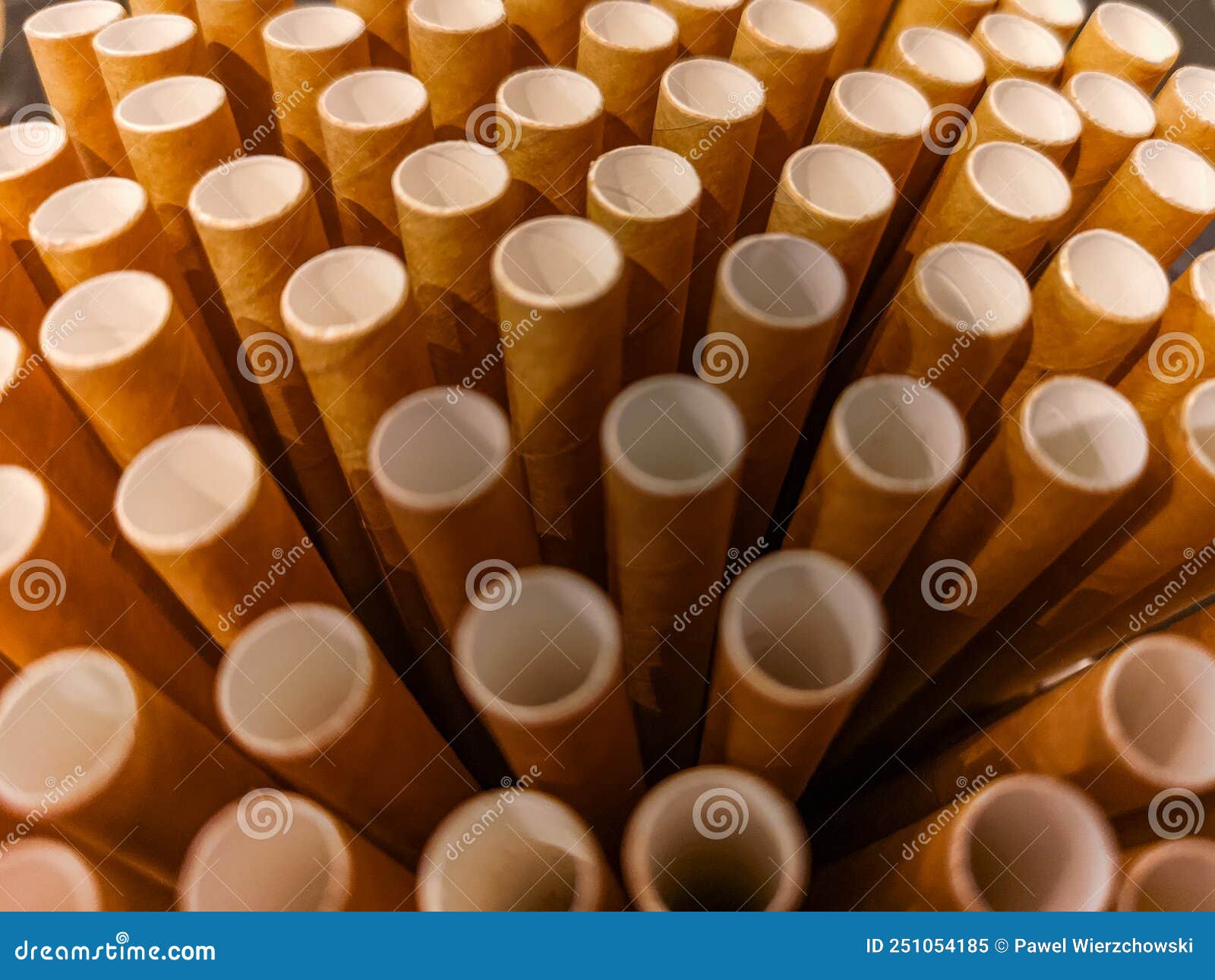 Stack of Paper Straws Standing in High Glass Stock Image - Image of ...