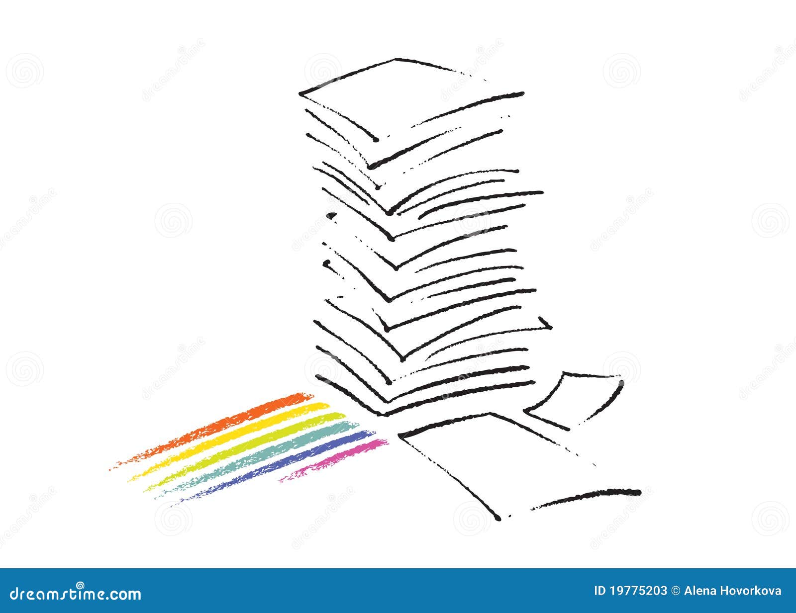 Stack of Paper Symbol - Freehand Drawing Stock Vector - Illustration of ...