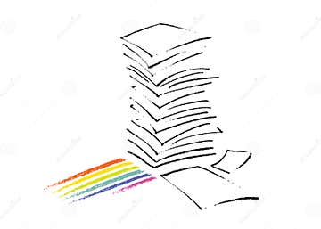 Stack of Paper Symbol - Freehand Drawing Stock Vector - Illustration of ...