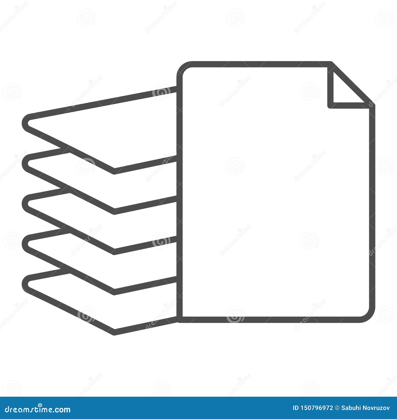 Stack of Paper Thin Line Icon. Files Vector Illustration Isolated on ...