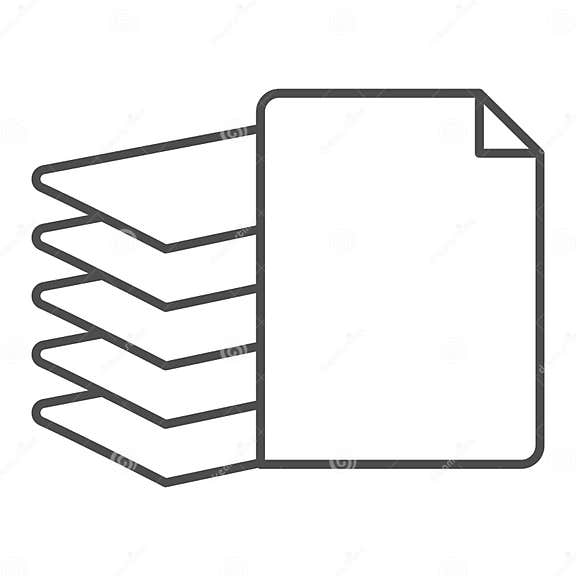 Stack of Paper Thin Line Icon. Files Vector Illustration Isolated on ...