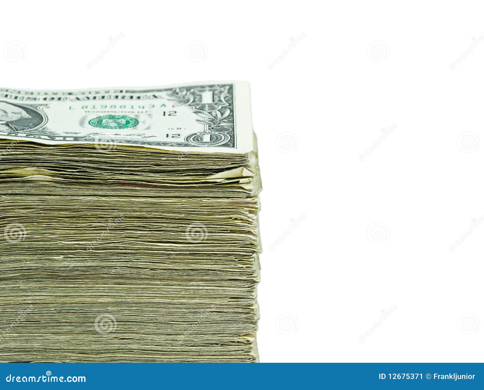 Stack of paper US currency stock image. Image of bill - 12675371