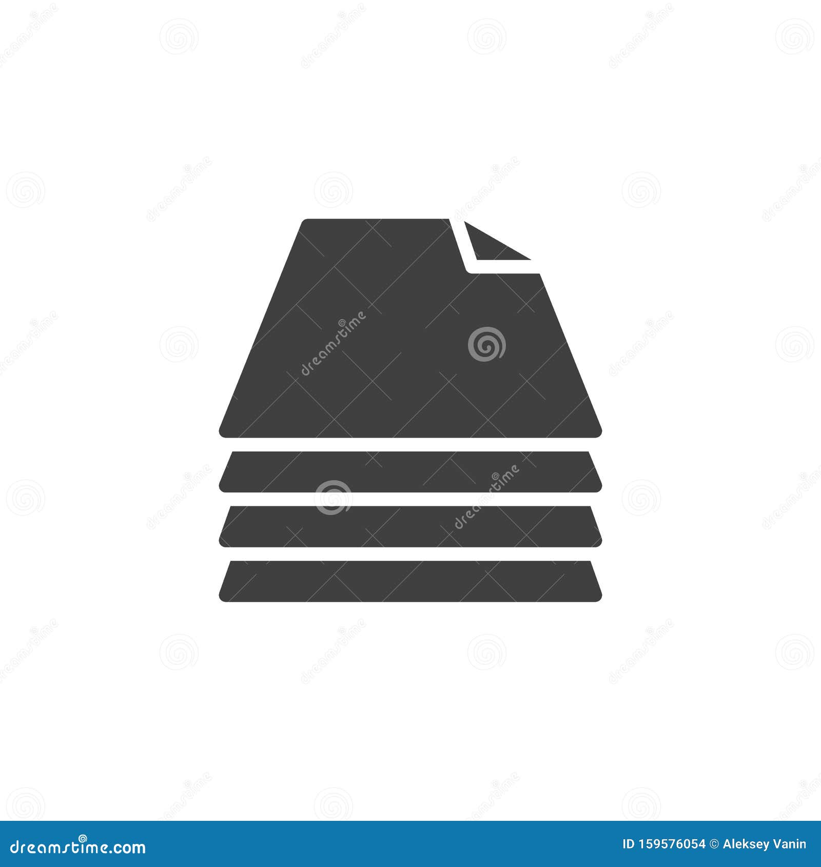 Stack of paper vector icon stock vector. Illustration of blank - 159576054