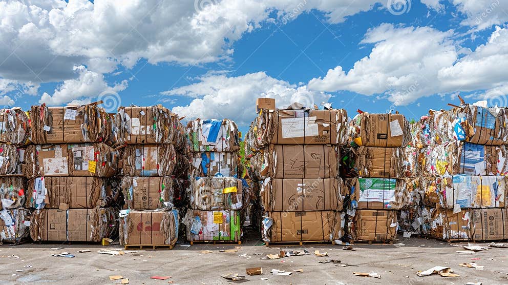 Stack of Paper Waste before Shredding at Recycling Plant Stock Image ...