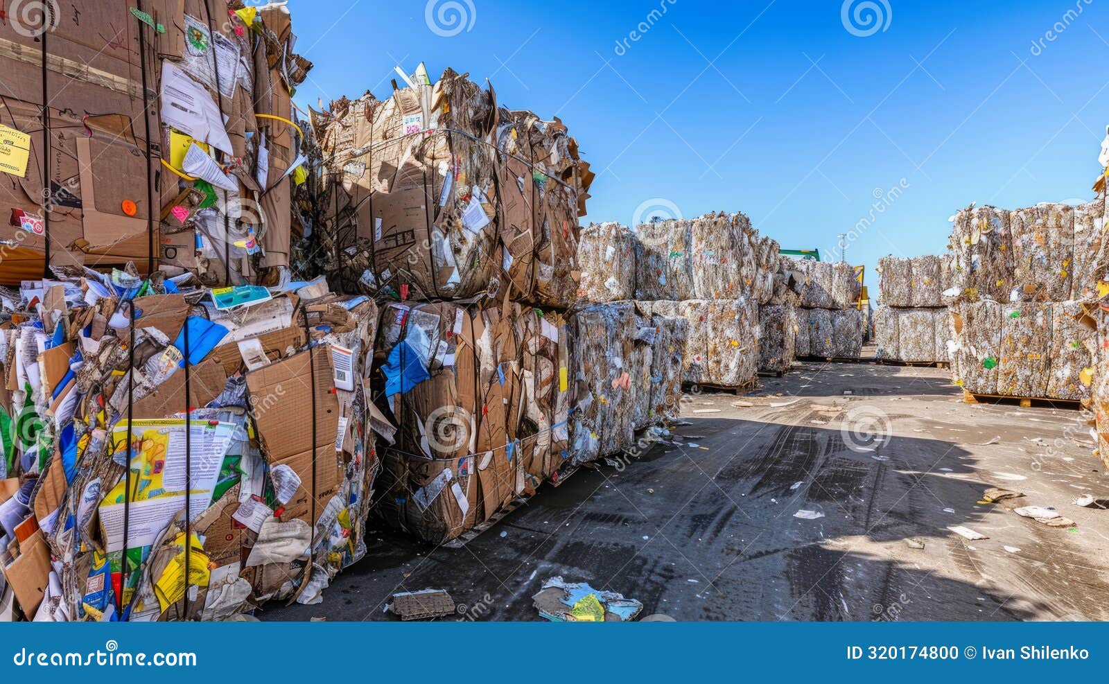 Stack of Paper Waste before Shredding at Recycling Plant Stock Photo ...