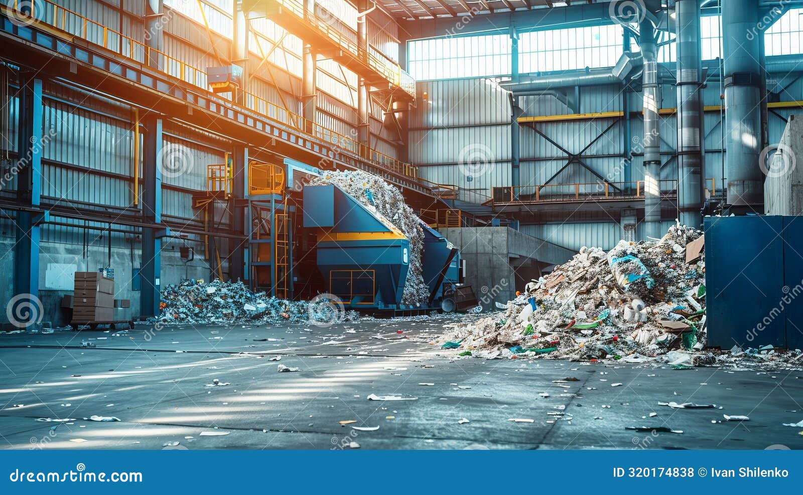 Stack of Paper Waste before Shredding at Recycling Plant Stock Photo ...
