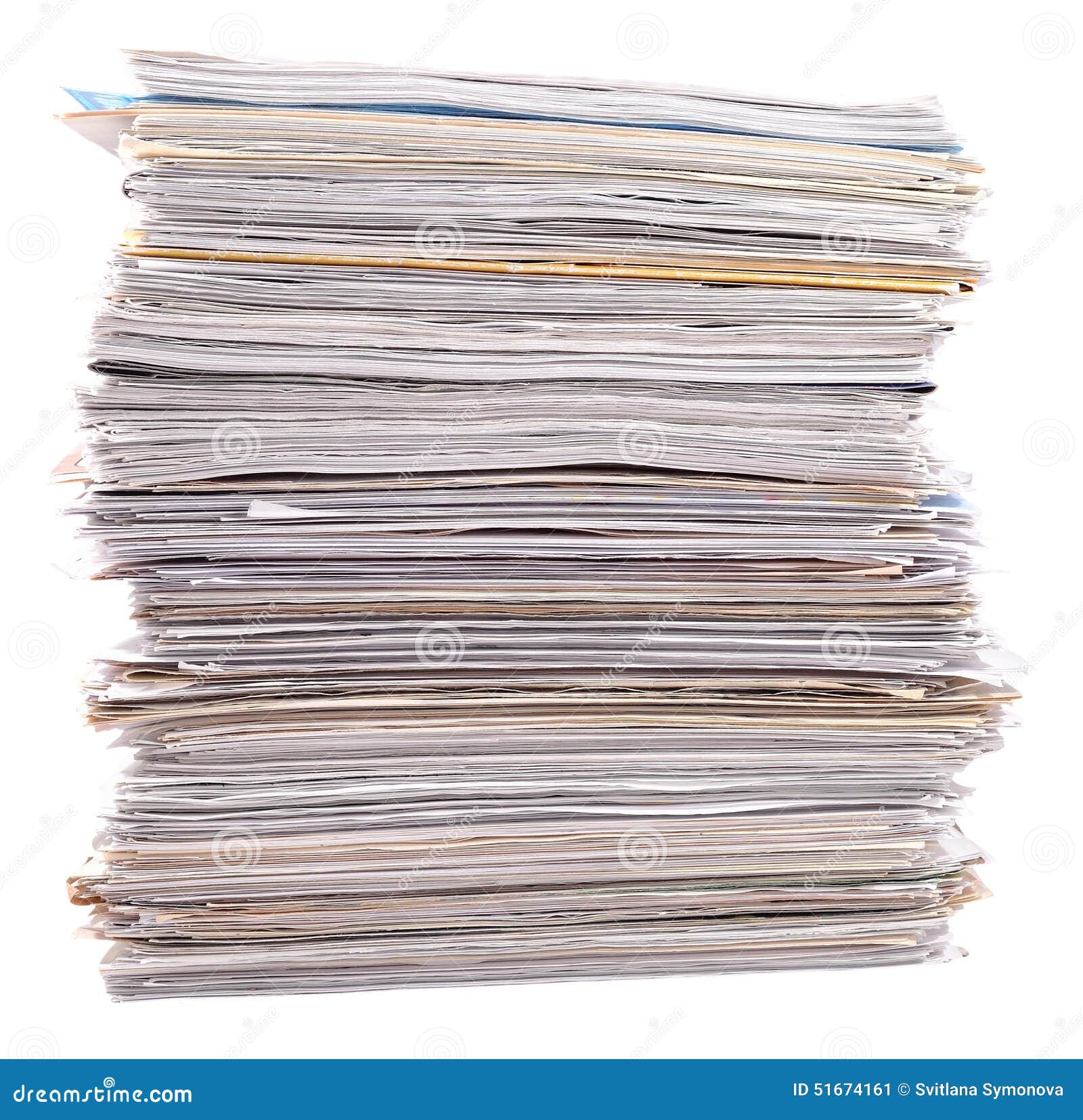 Stack of paper on a white stock image. Image of heap - 51674161
