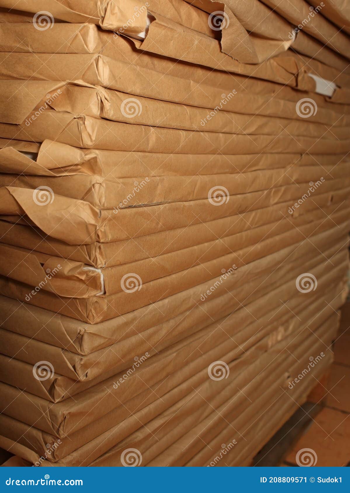 Stack of Paper-wrapped Shipments in Storage Stock Image - Image of ...