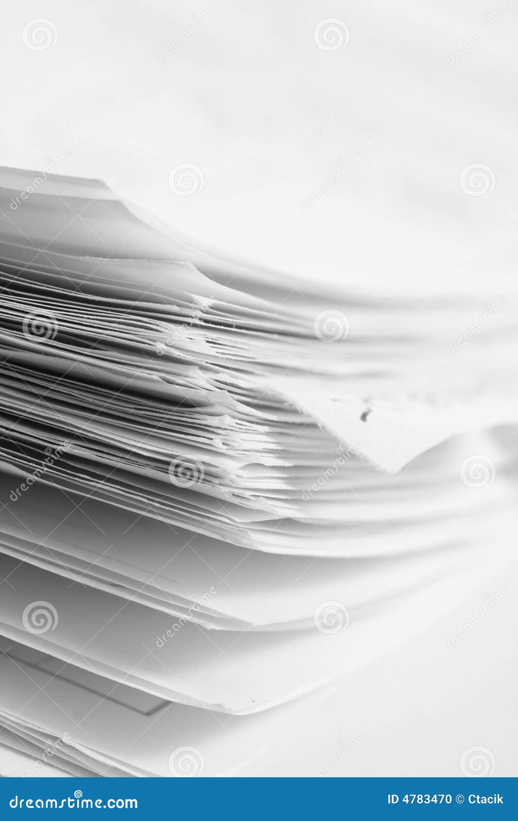 Stack of papers stock photo. Image of close, stack, pile - 4783470