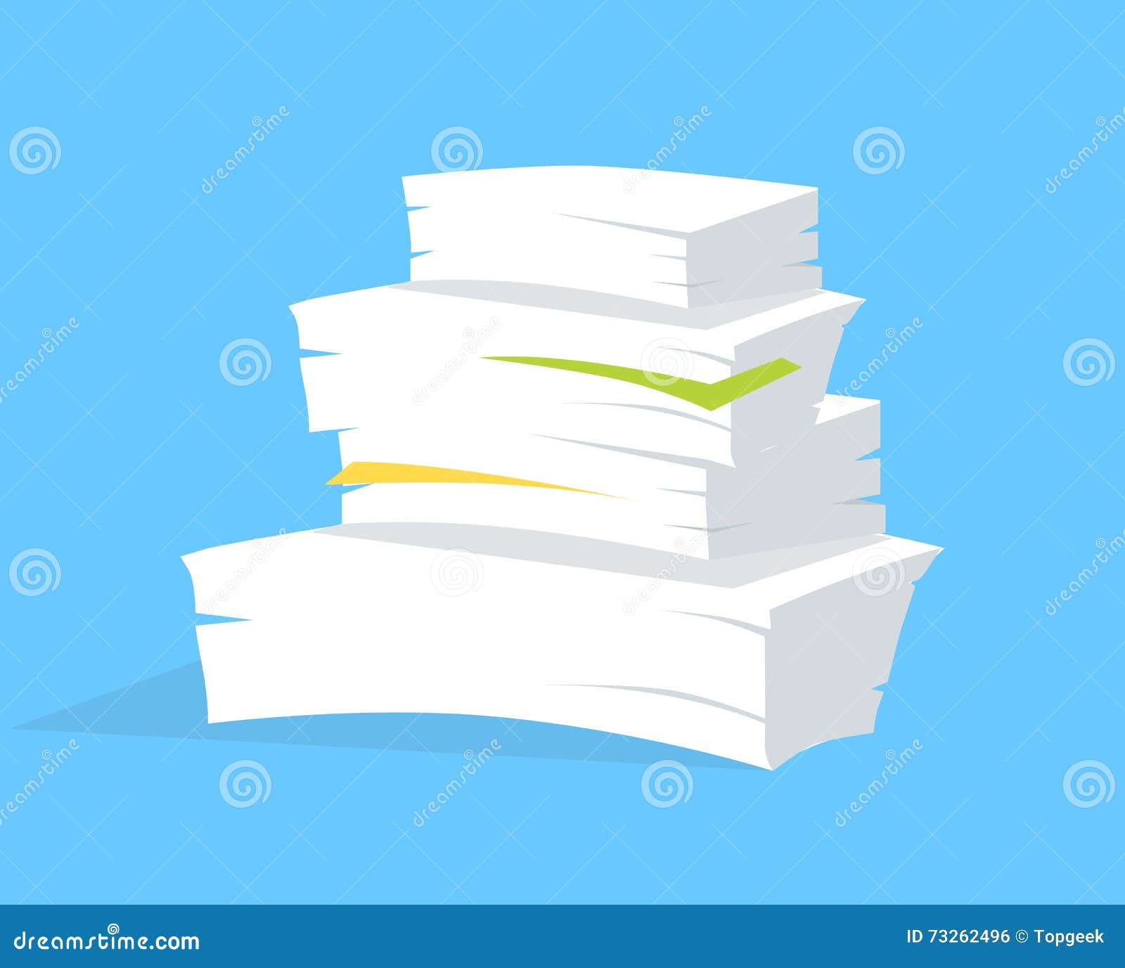 Stack of Papers stock vector. Illustration of empty, blank - 73262496