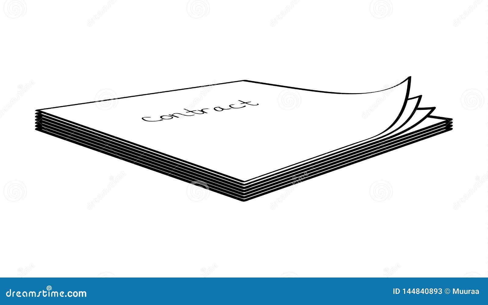 Stack of Papers with Business Contract Concept Stock Illustration ...