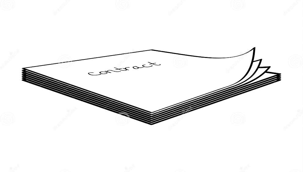 Stack of Papers with Business Contract Concept Stock Illustration ...