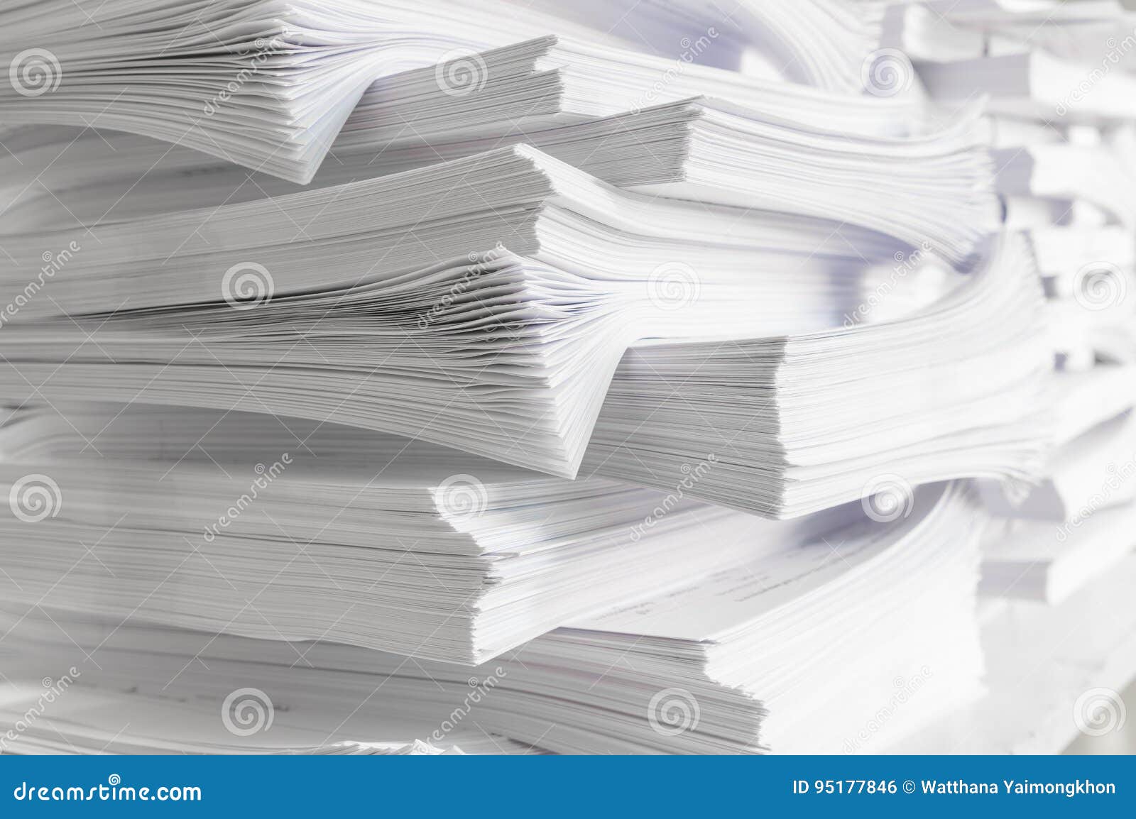 Stack of papers stock photo. Image of isolated, white - 95177846