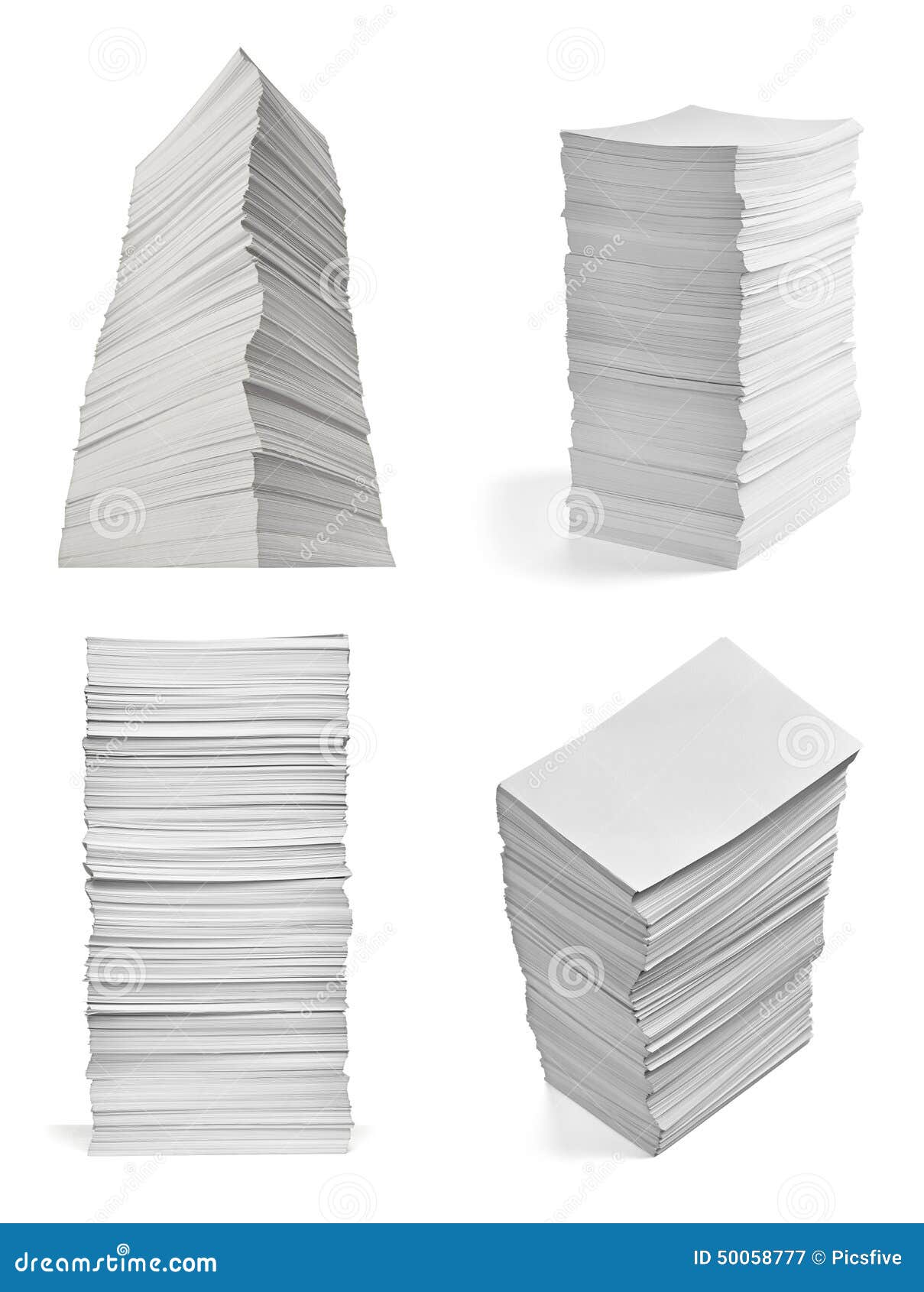 Stack of Papers with Curl Documents Office Business Stock Image - Image ...