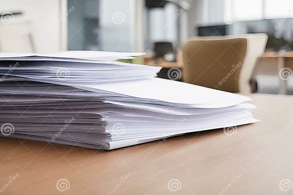 Stack of Papers on Desk.stack of Papers on Desk Stock Illustration ...
