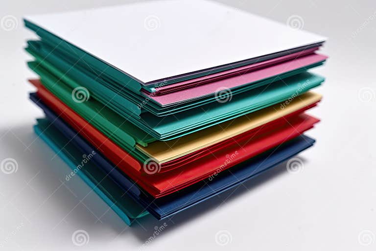 Stack of Papers with Different Colored Tabs, Organized in Neat and Tidy ...