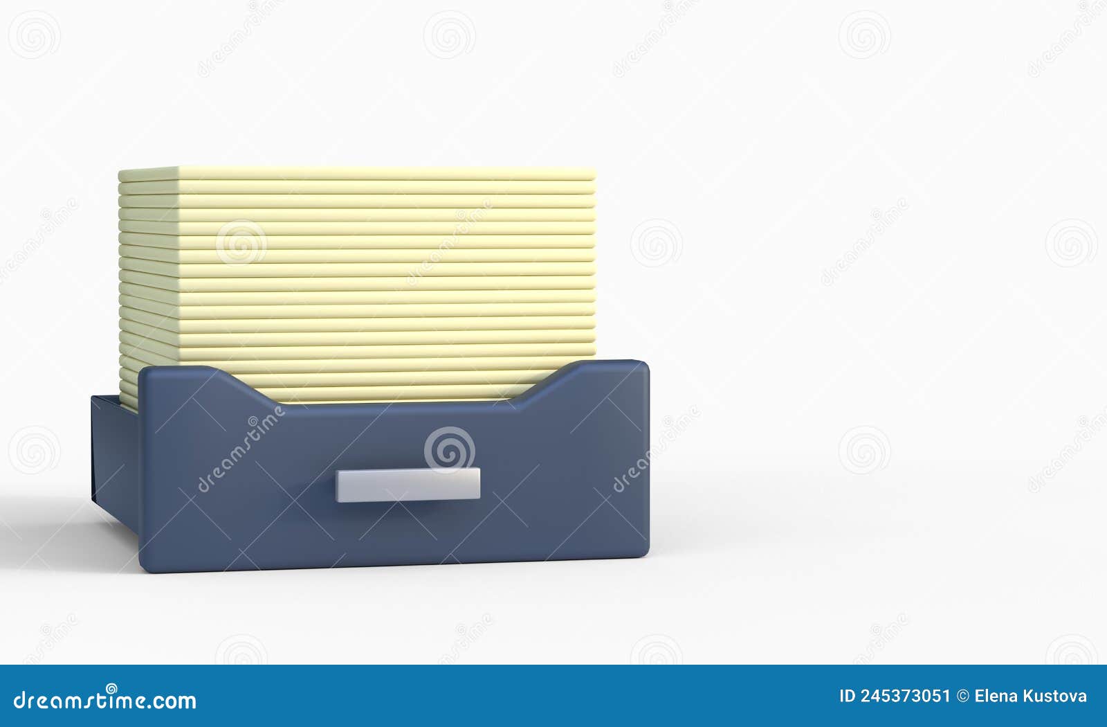 Stack of Papers in a Drawer 3d Render Stock Illustration - Illustration ...