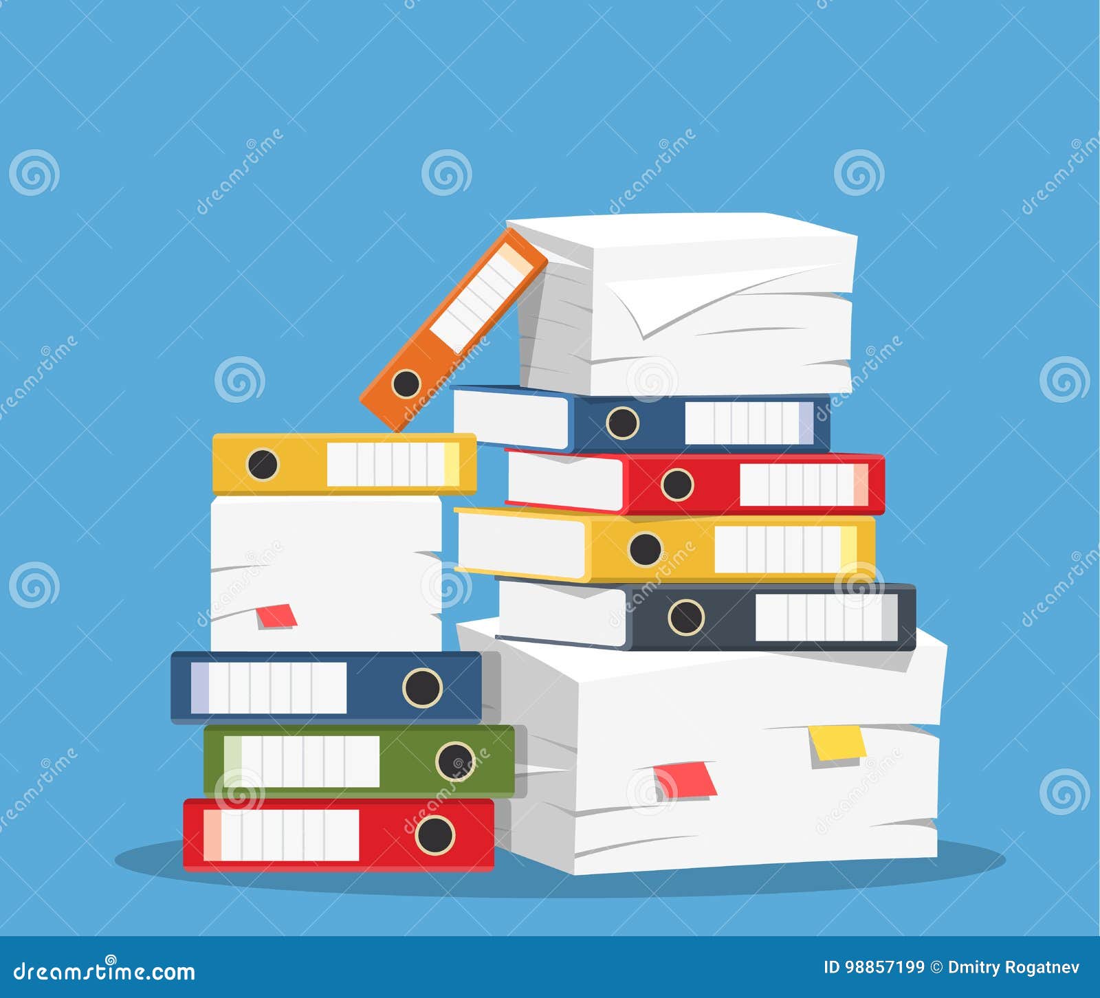 Stack of papers stock vector. Illustration of pile, icon - 98857199