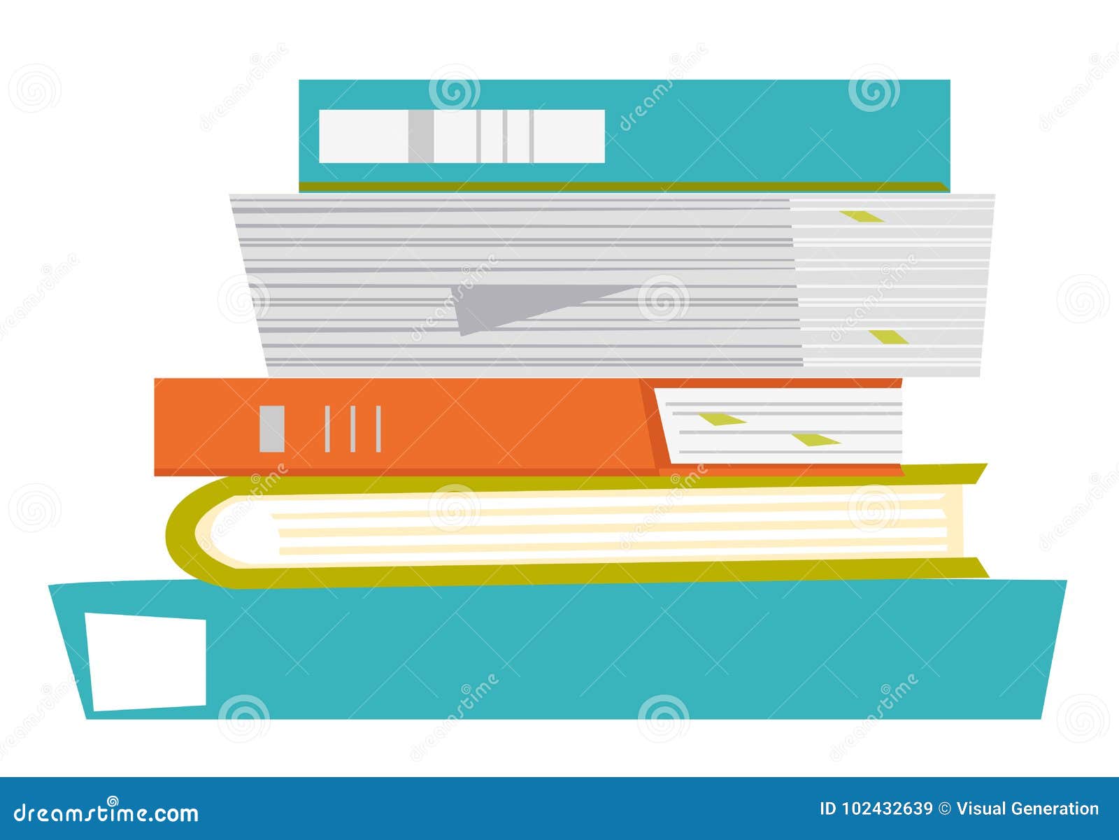 Stack Of Papers And Folders Vector Illustration. | CartoonDealer.com ...