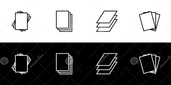 Stack of papers icon set. stock vector. Illustration of black - 191160744