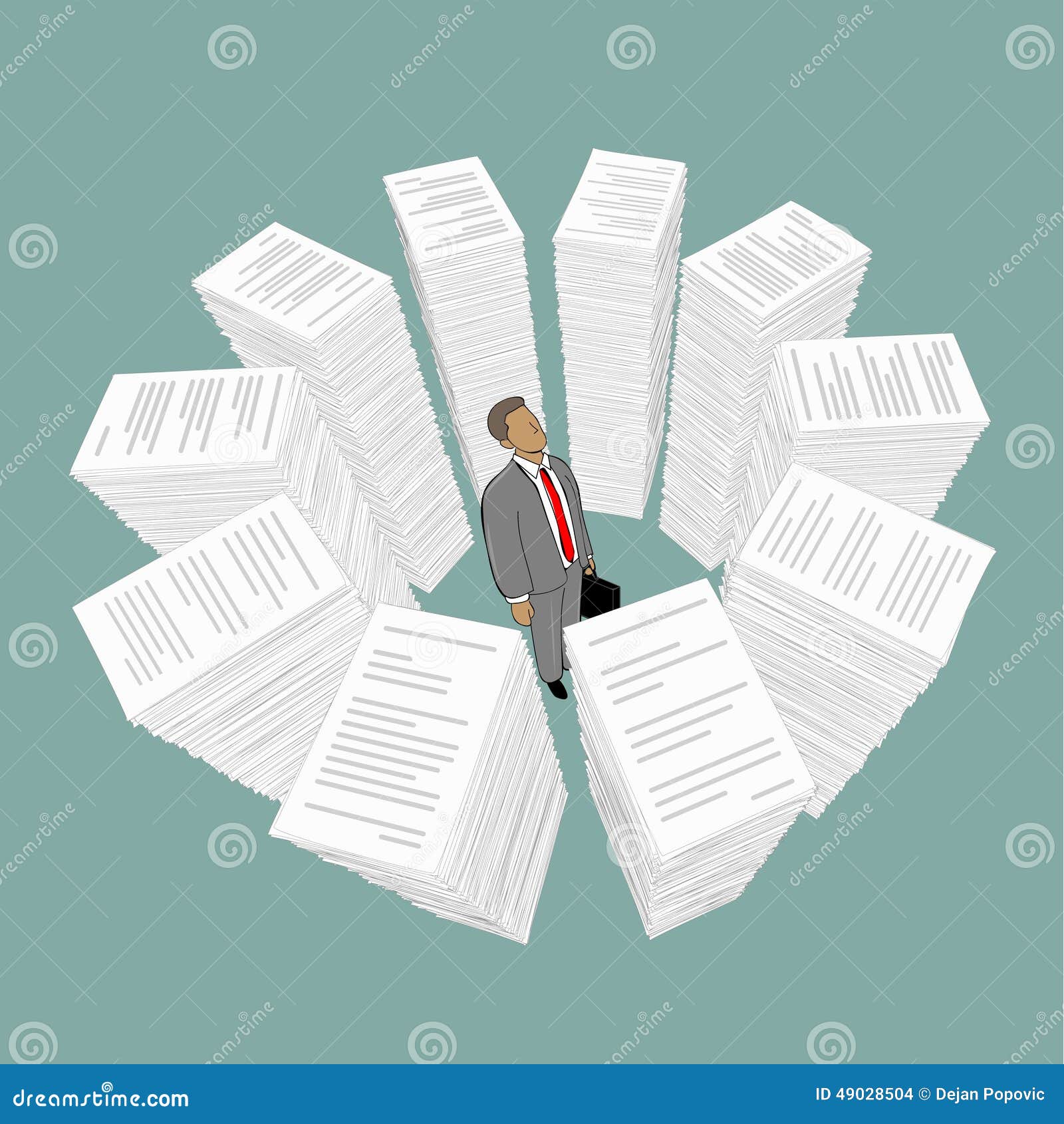 Stack of papers stock illustration. Illustration of adversity - 49028504