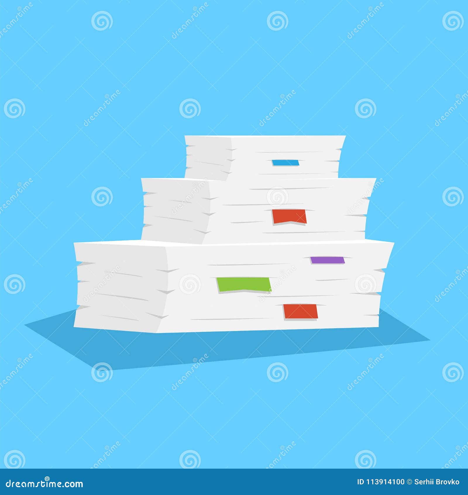 Stack of Papers Isolated on Background. Vector Illustration Stock ...