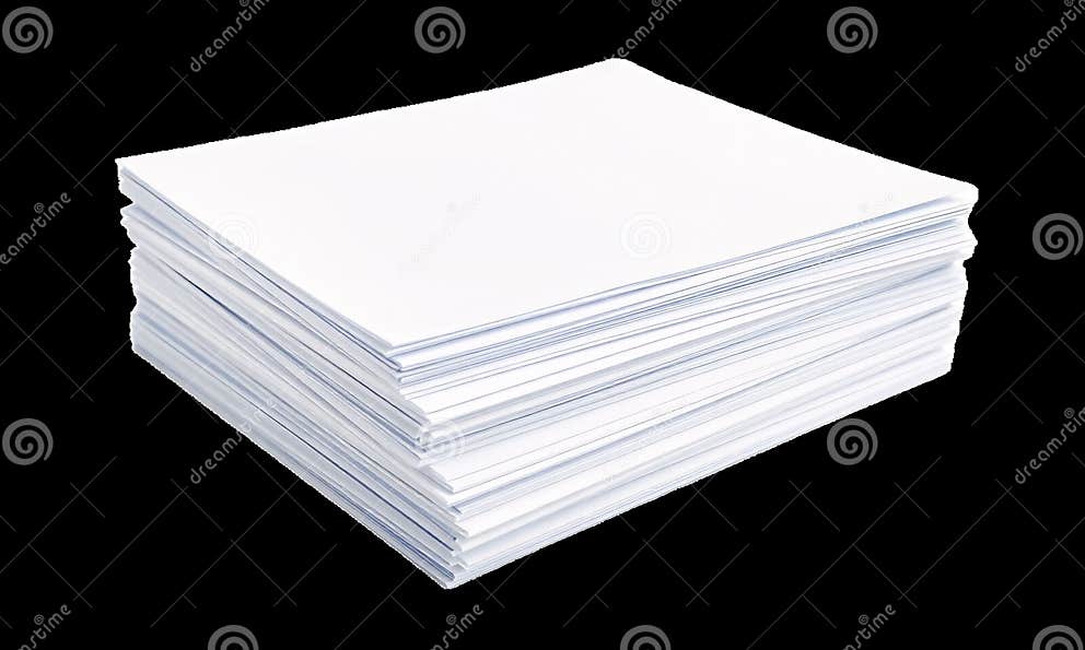 Stack of A4 Papers Isolated on Transparent Background Stock ...