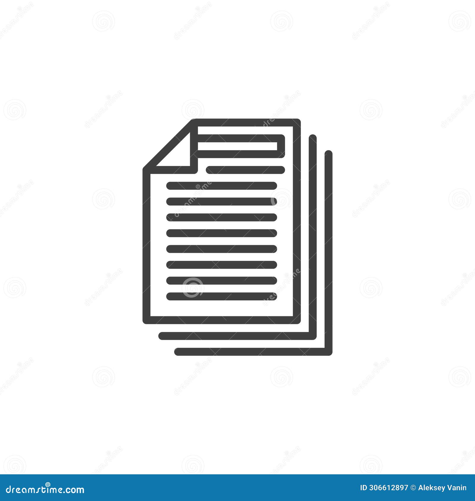 Stack of papers line icon stock vector. Illustration of outline - 306612897