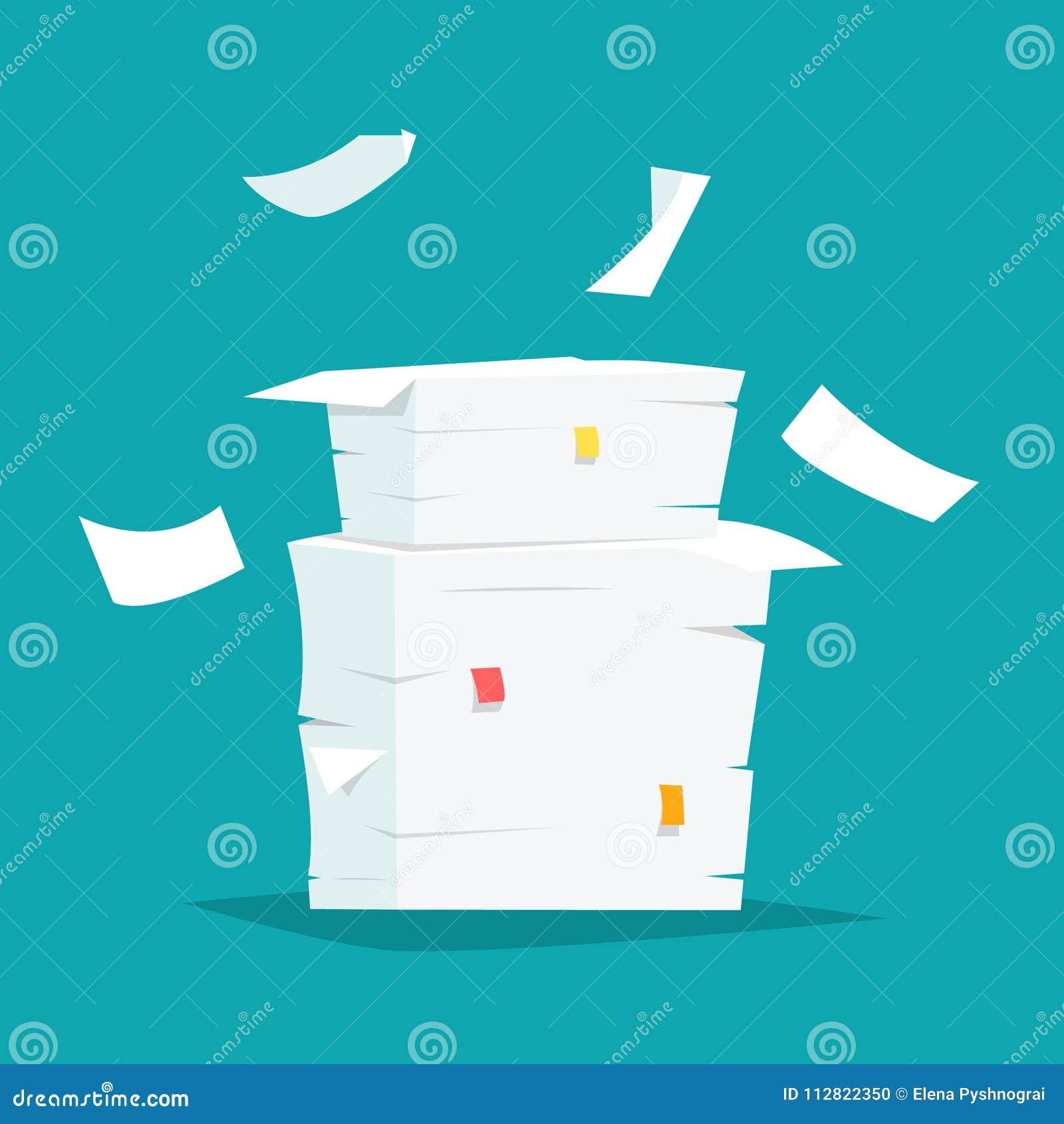Stack of papers stock vector. Illustration of symbol - 112822350