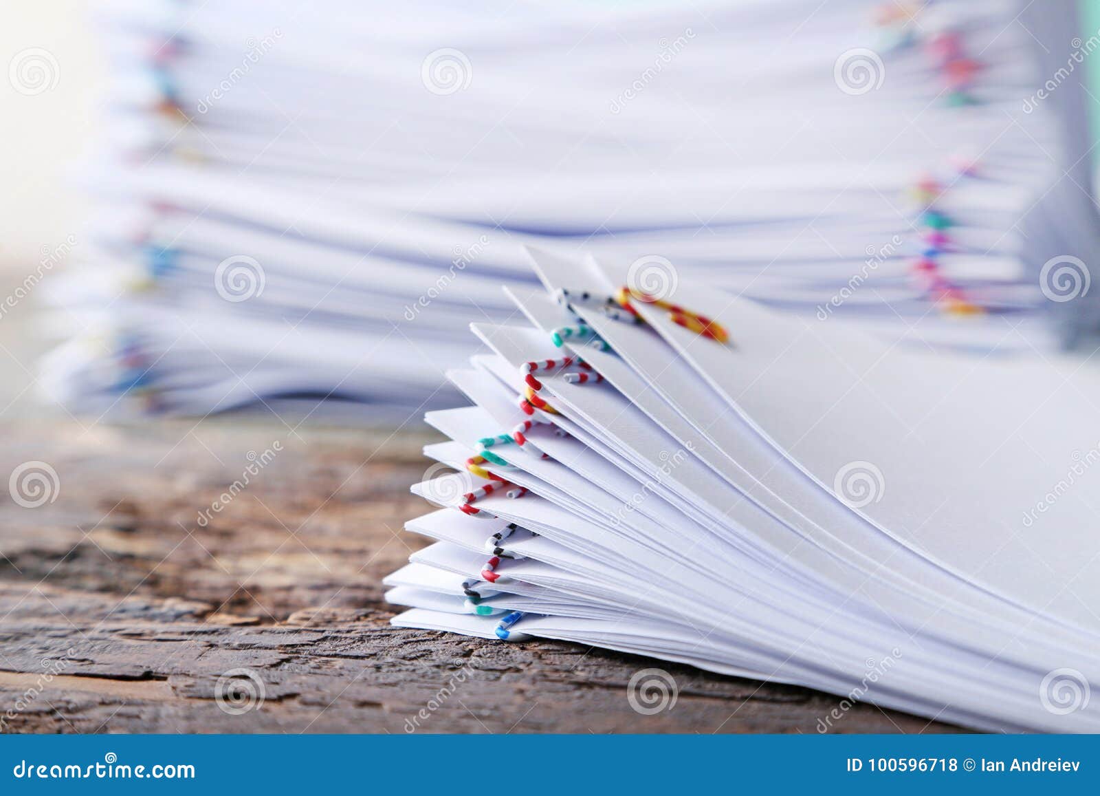 Stack of papers stock photo. Image of closeup, business - 100596718