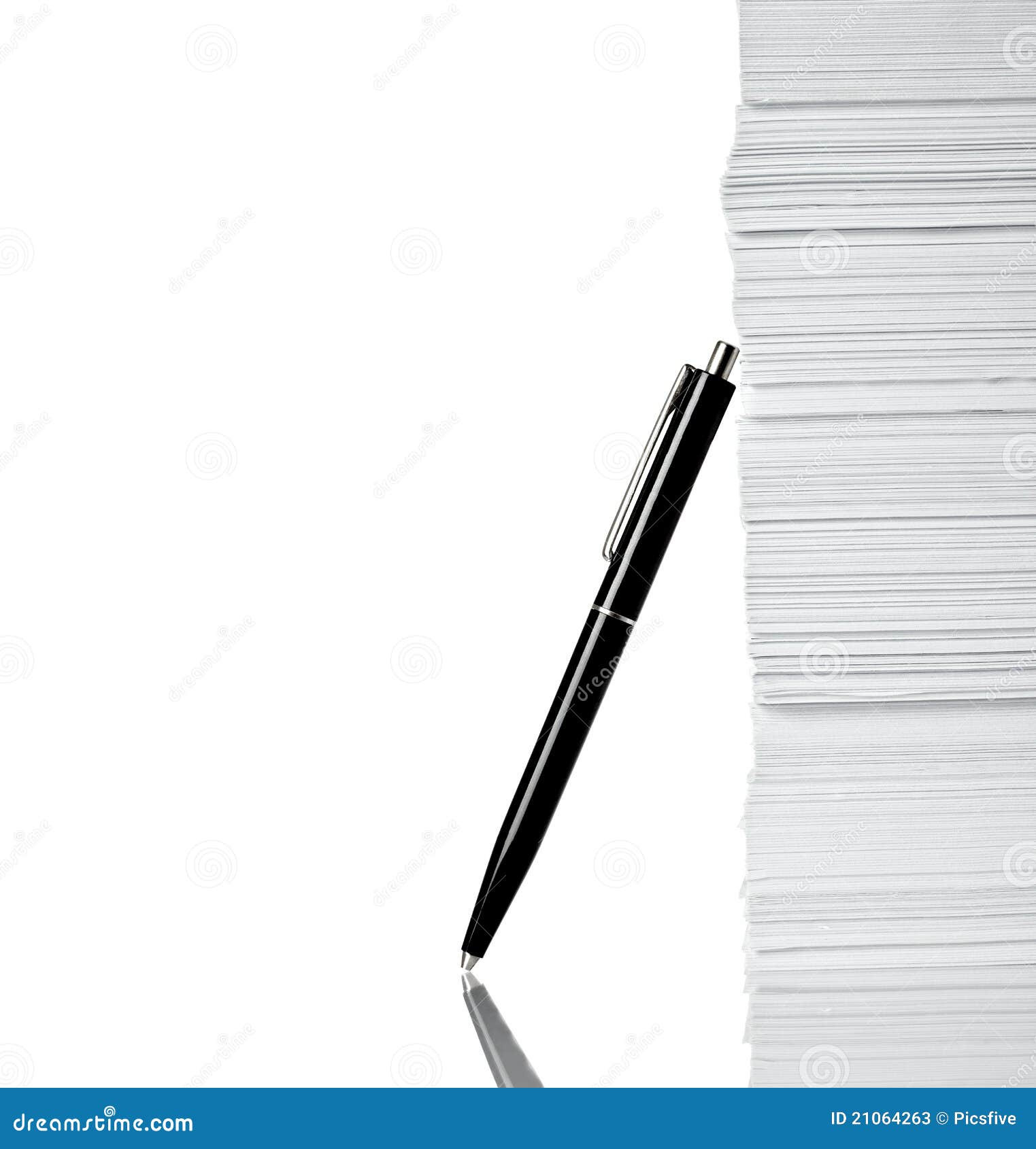 Stack of papers and pen stock image. Image of finance - 21064263